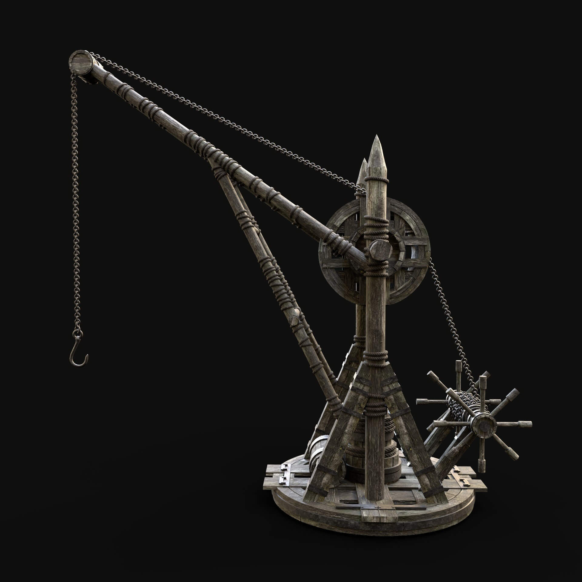 Medieval Crane Lift - 3D Model by Enterables