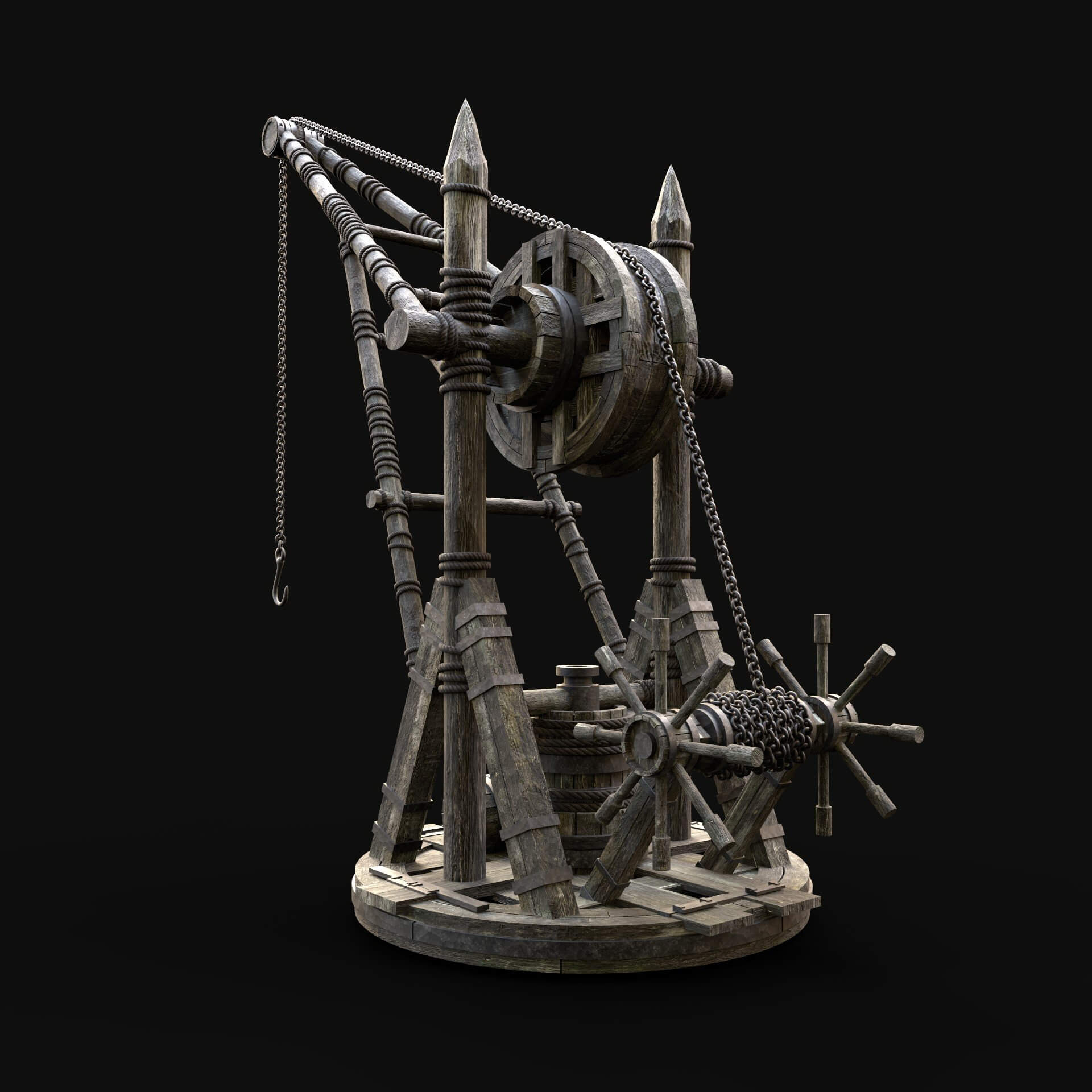 Medieval Crane Lift - 3D Model by Enterables