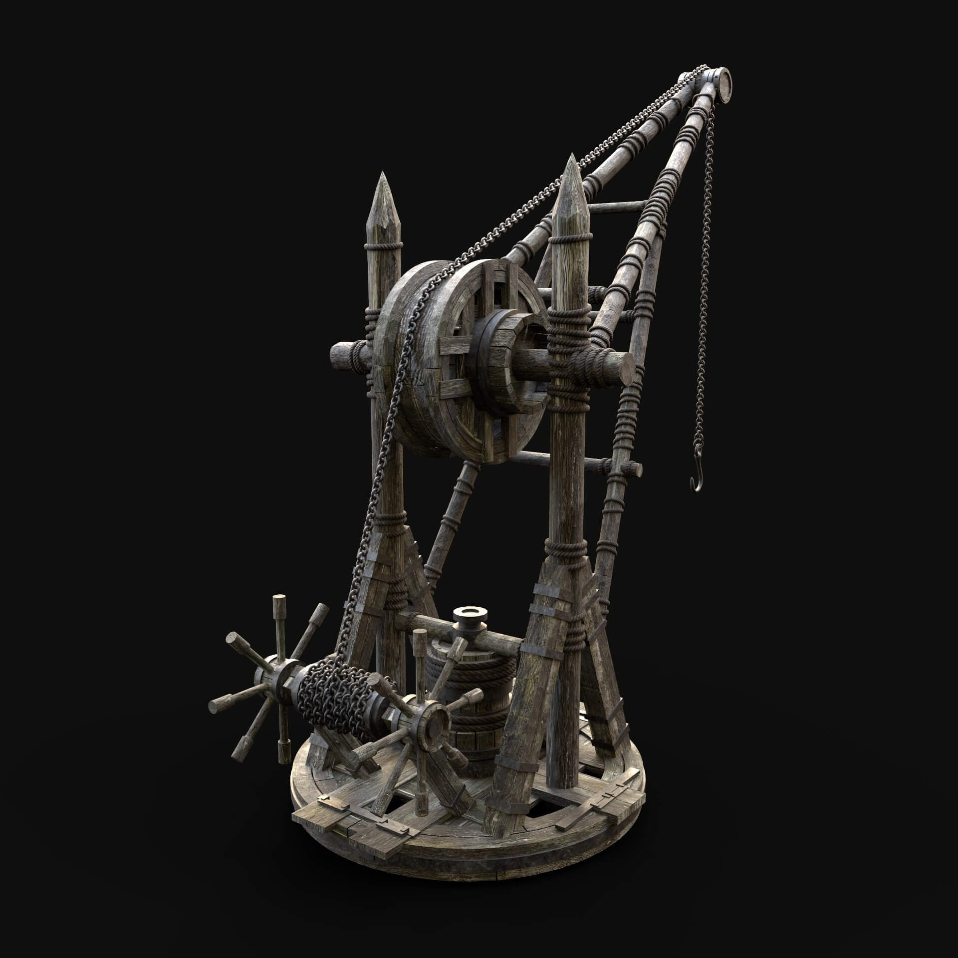 Medieval Crane Lift - 3D Model by Enterables