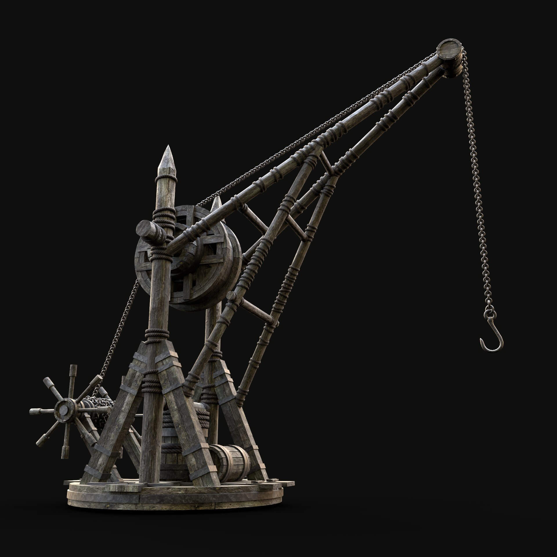 Medieval Crane Lift - 3D Model by Enterables