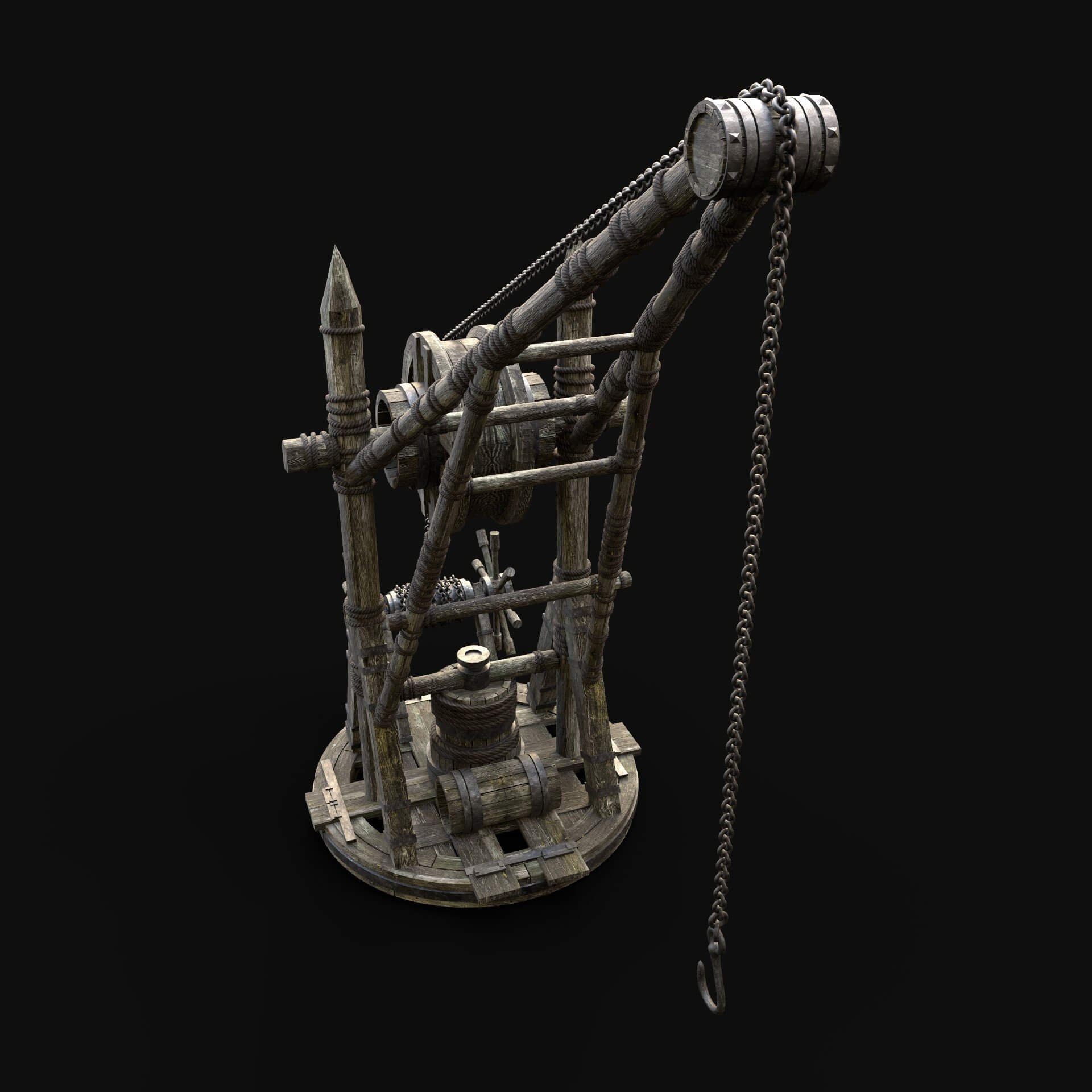 Medieval Crane Lift - 3D Model by Enterables