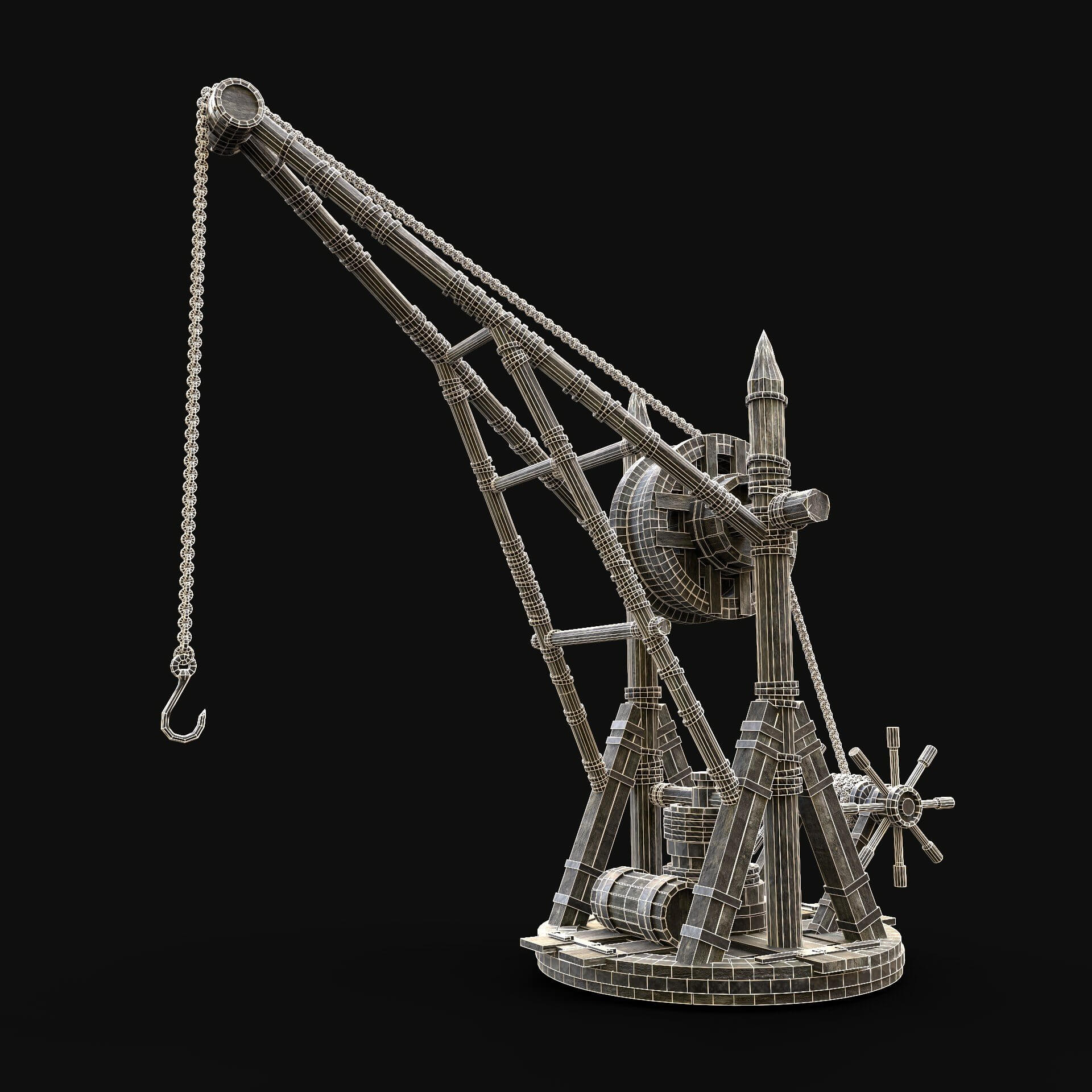 Medieval Crane Lift - 3D Model by Enterables