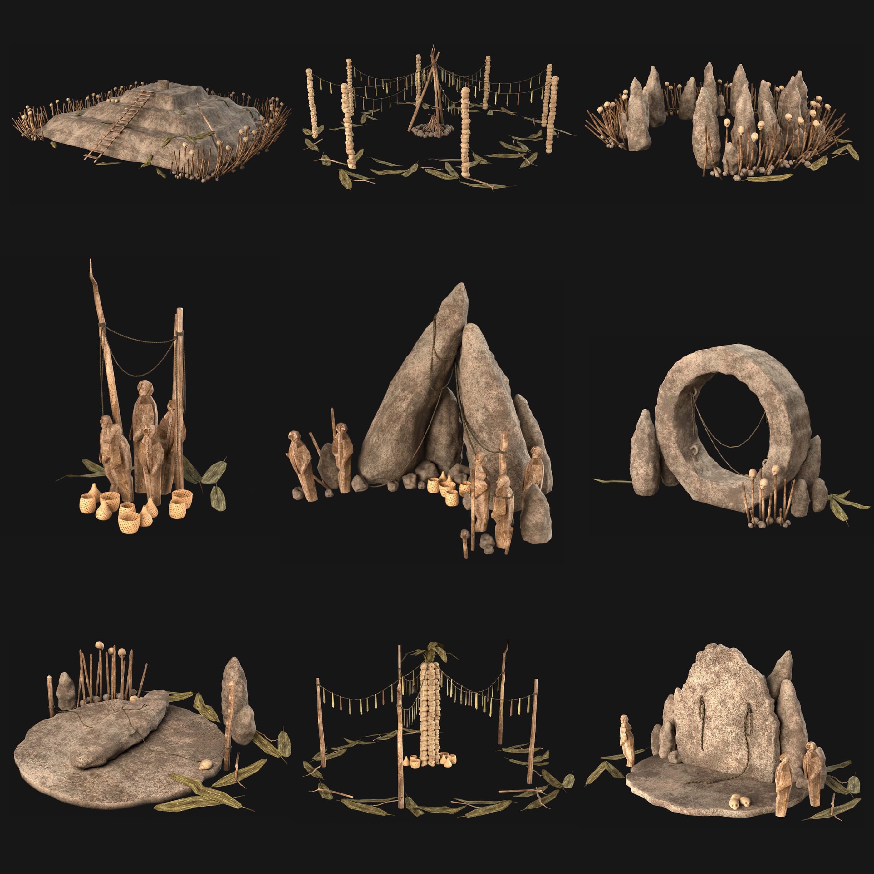 Cult Sacrifice Tribal Jungle Swamp Place Collection - 3D Model by ...