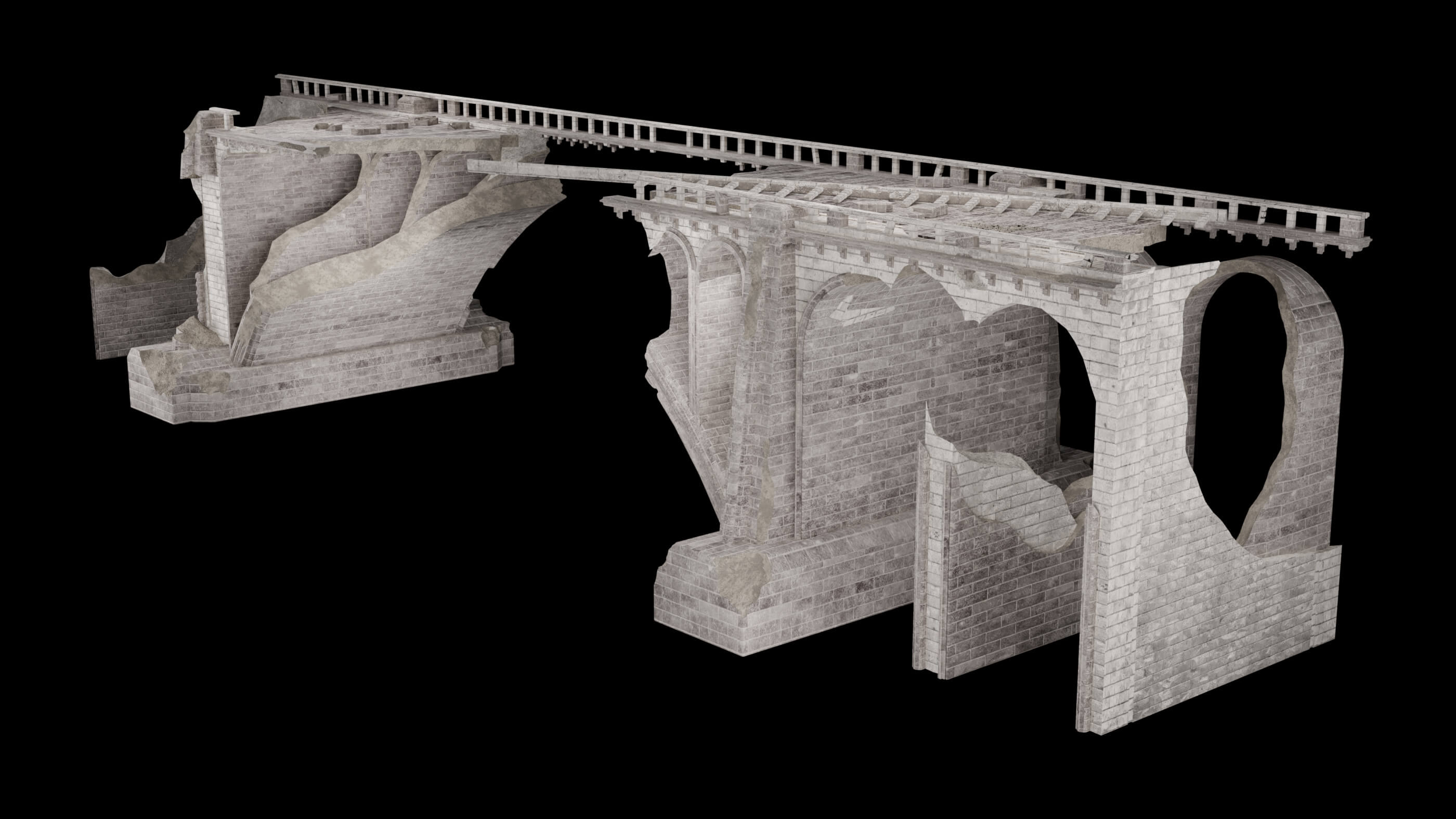 Destroyed Bridge Roman Greek Collection - 3D Model by Enterables