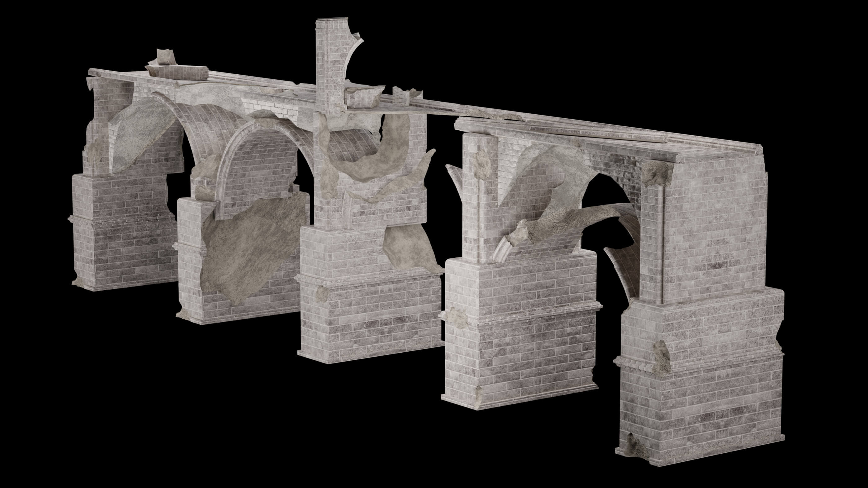 Destroyed Bridge Roman Greek Collection - 3D Model by Enterables
