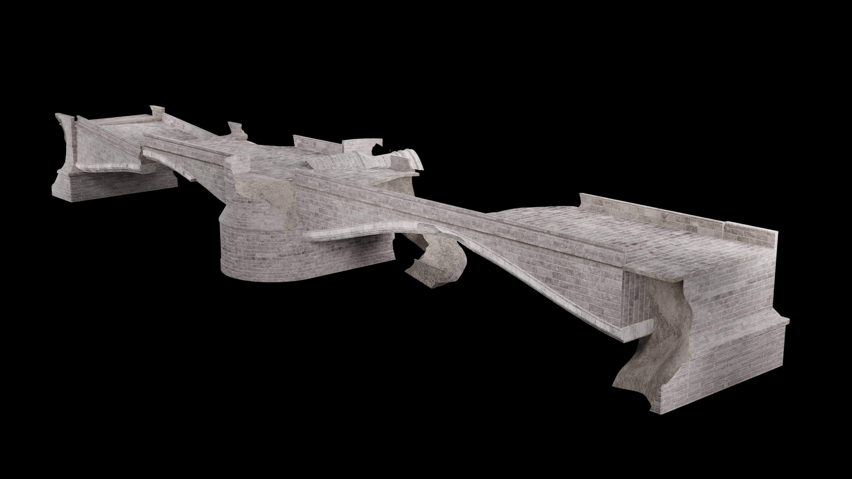 Destroyed Bridge Roman Greek Collection - 3D Model by Enterables