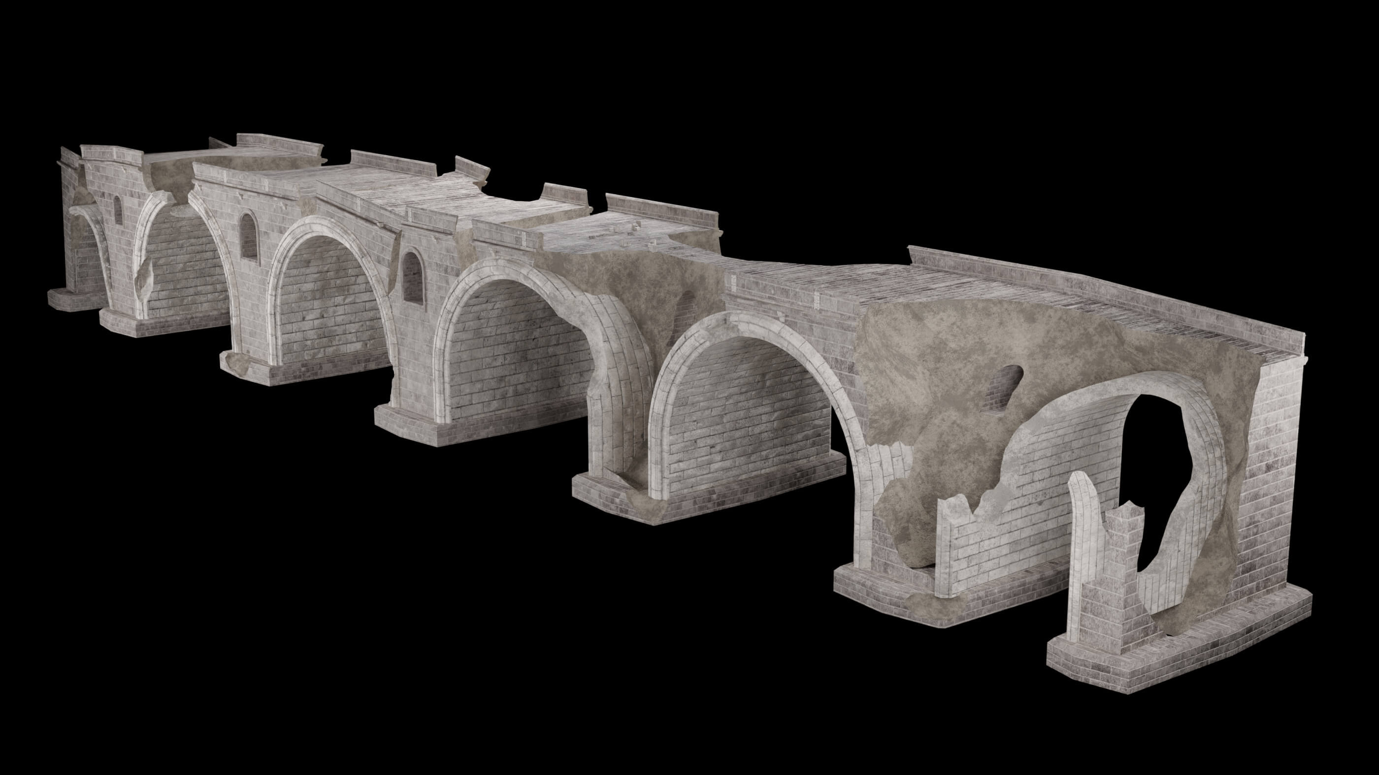 Destroyed Bridge Roman Greek Collection - 3D Model by Enterables