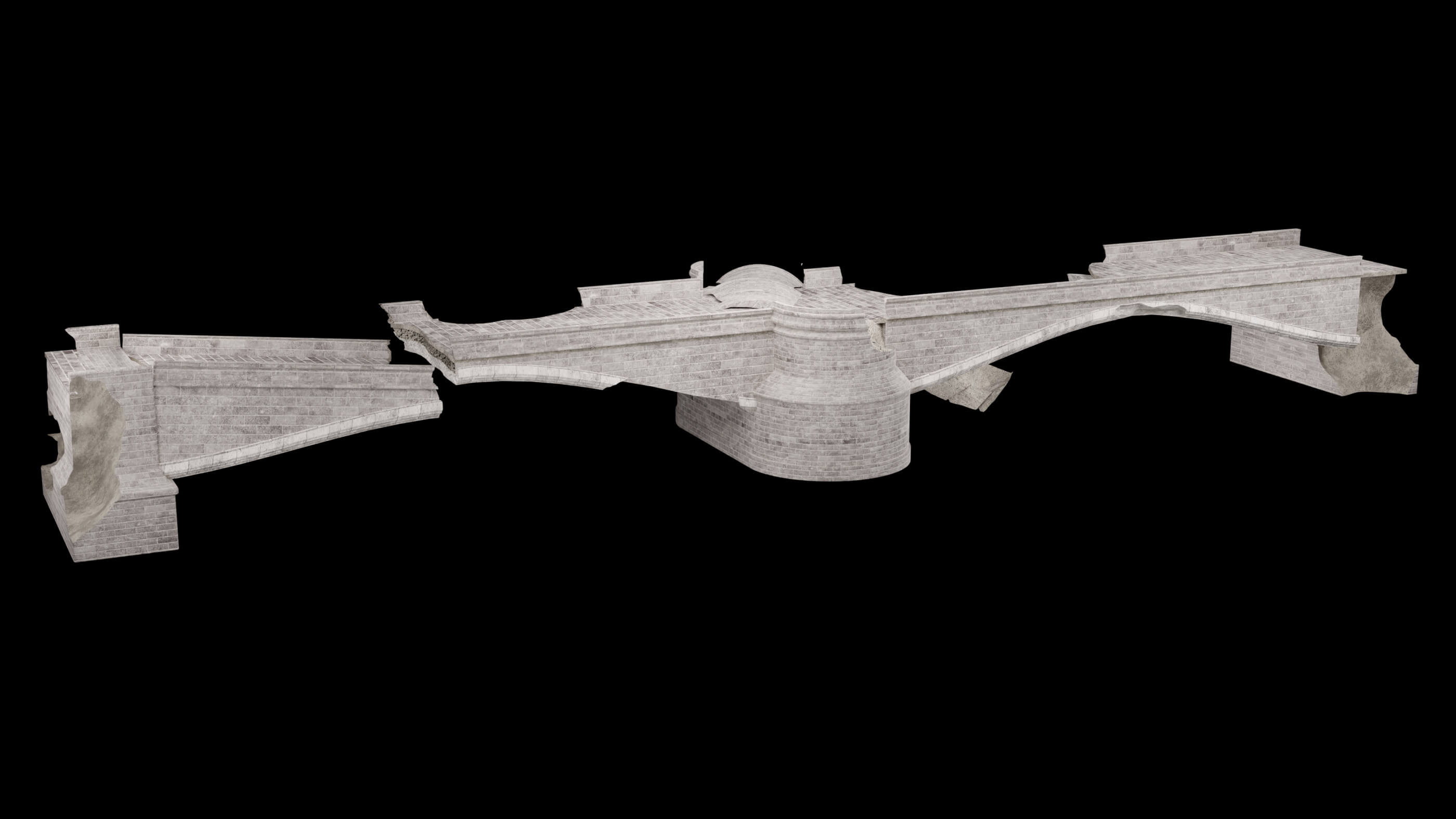 Destroyed Bridge Roman Greek Collection - 3D Model by Enterables