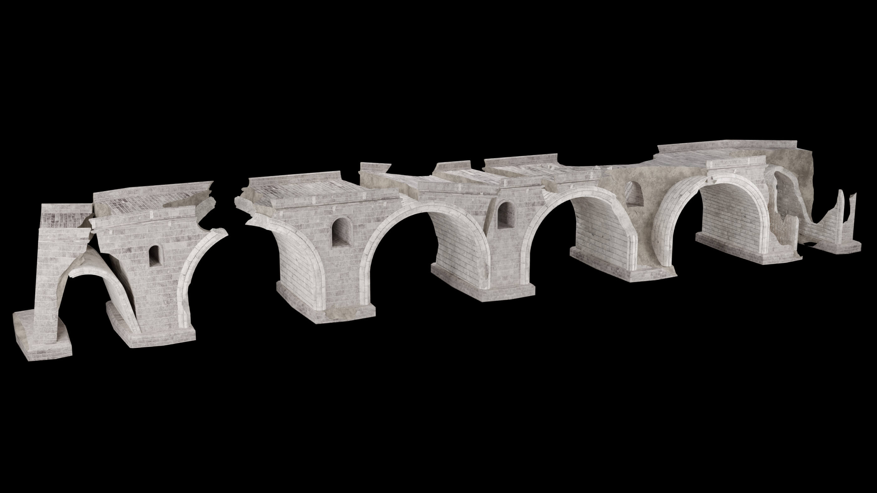 Destroyed Bridge Roman Greek Collection - 3D Model by Enterables