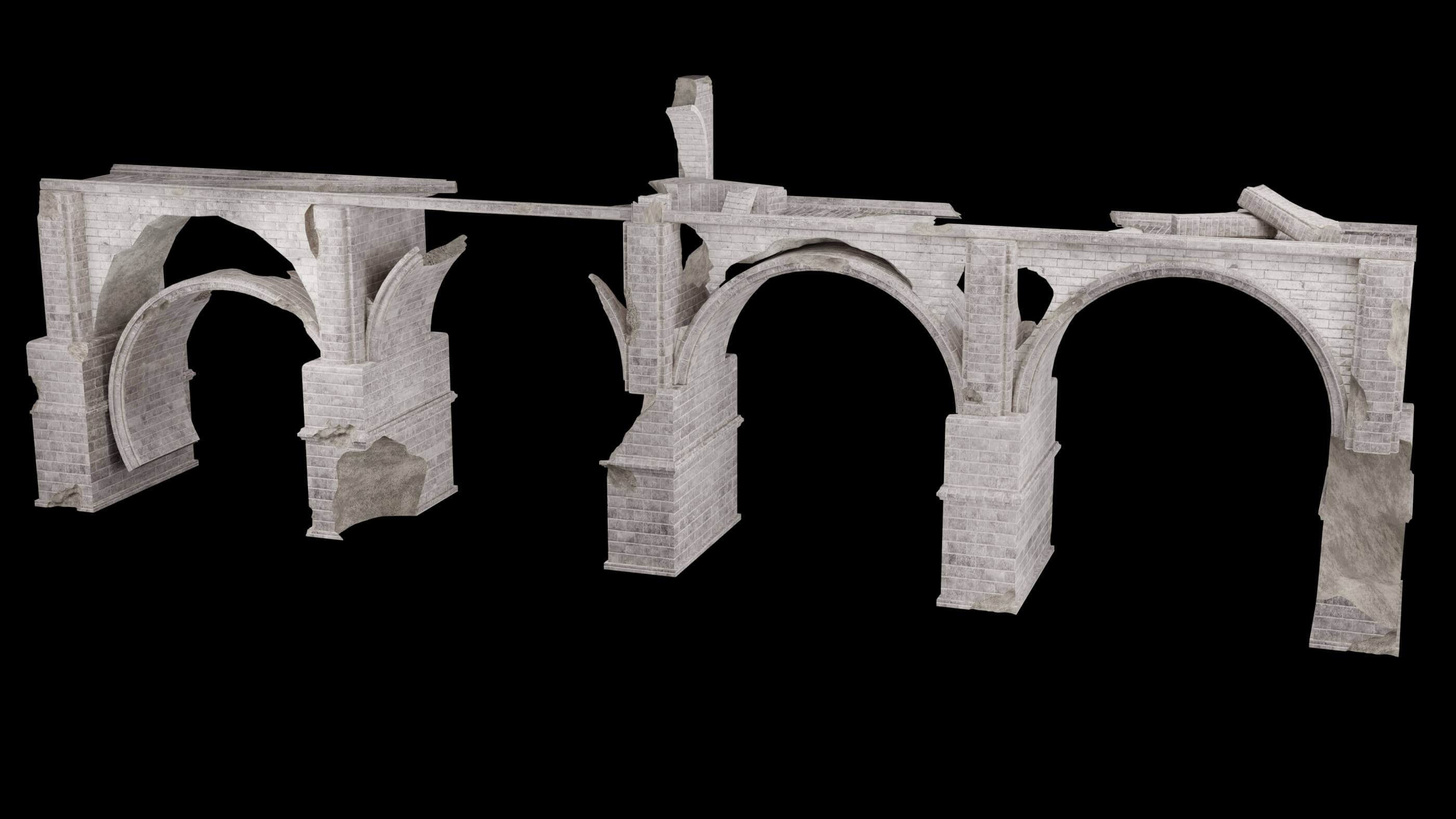 Destroyed Bridge Roman Greek Collection - 3D Model by Enterables