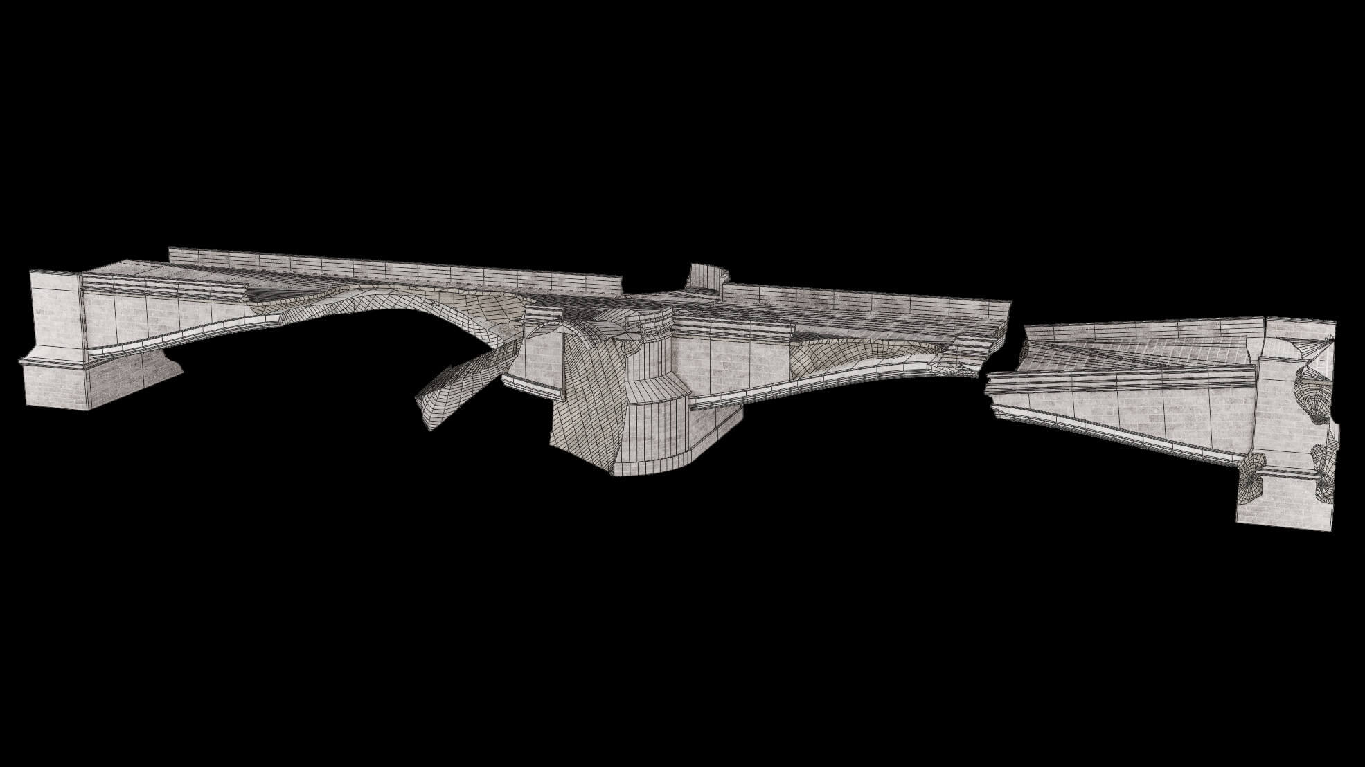 Destroyed Bridge Roman Greek Collection - 3D Model by Enterables