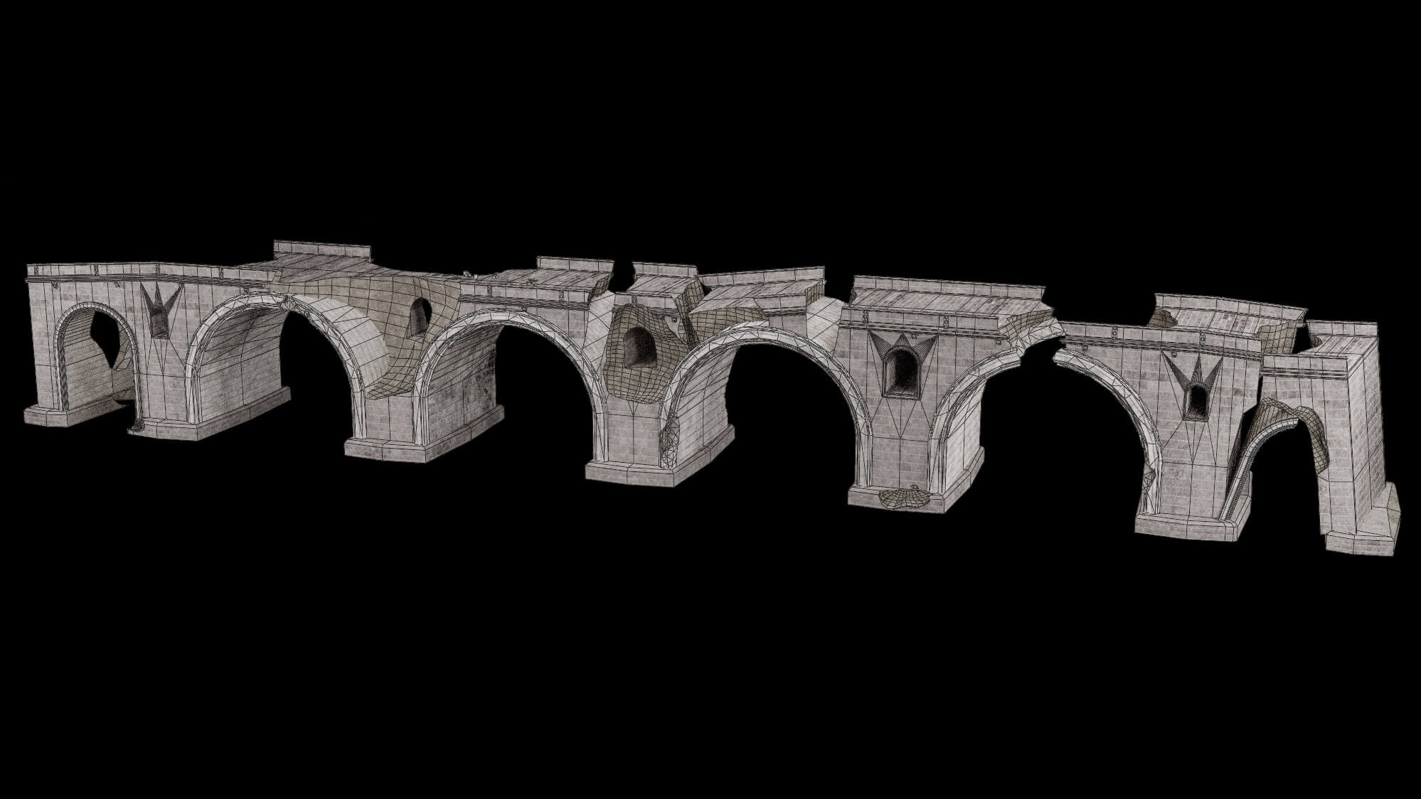 Destroyed Bridge Roman Greek Collection - 3D Model by Enterables