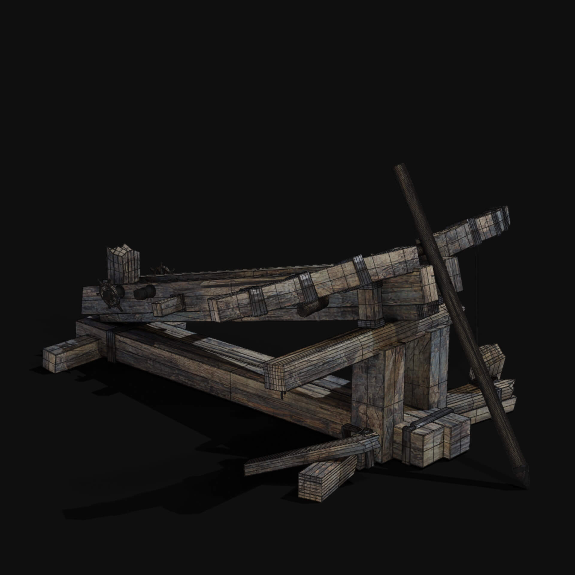 Destroyed Siege Engine War Machine Collection - 3D Model by Enterables