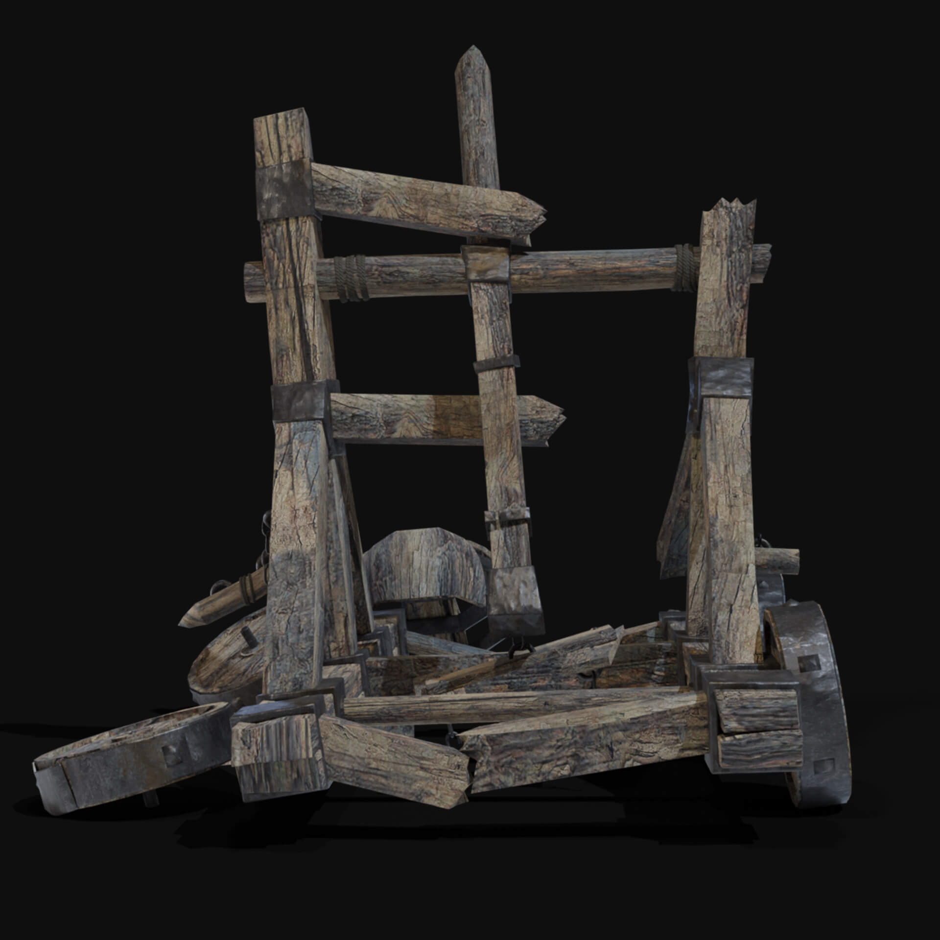 Destroyed Siege Engine War Machine Collection - 3D Model by Enterables