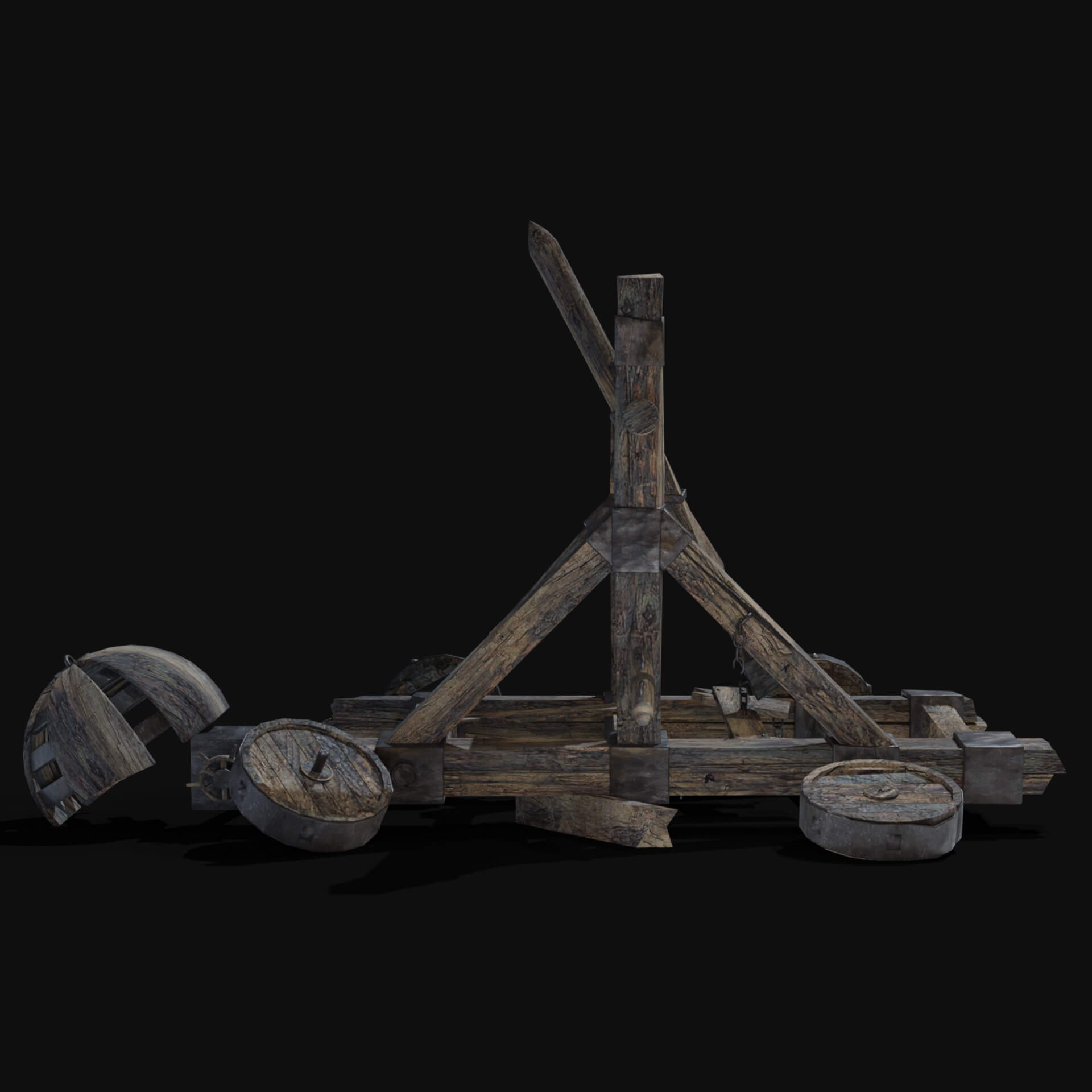 Destroyed Siege Engine War Machine Collection - 3D Model by Enterables