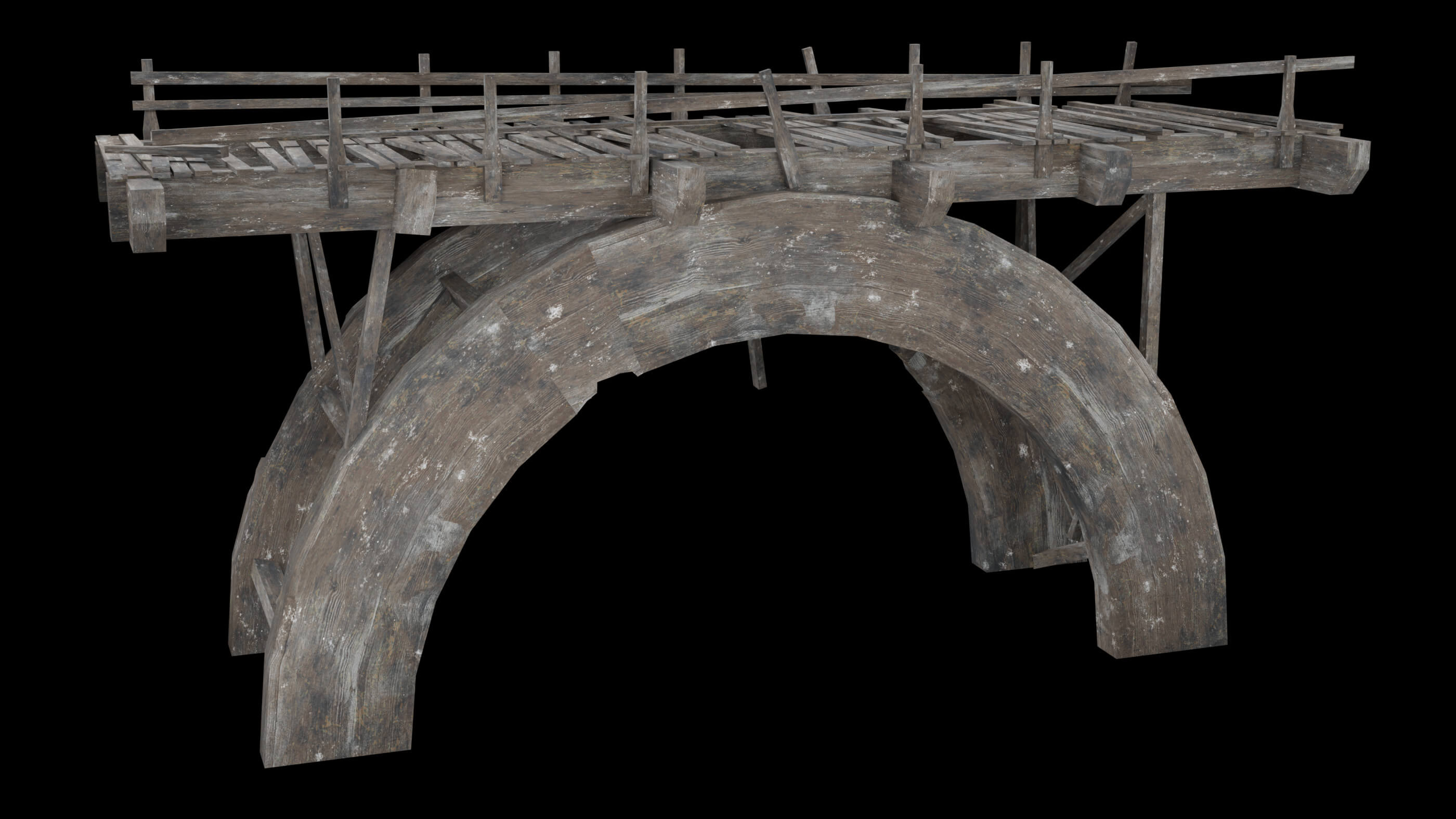 Destroyed Wooden Bridge Medieval Fantasy Collection - 3D Model by ...