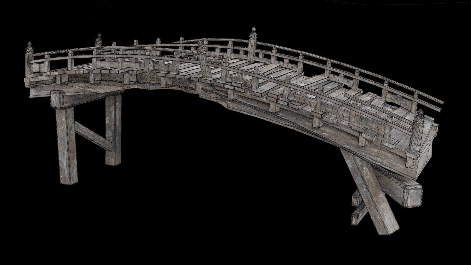 Destroyed Wooden Bridge Medieval Fantasy Collection - 3D Model by ...