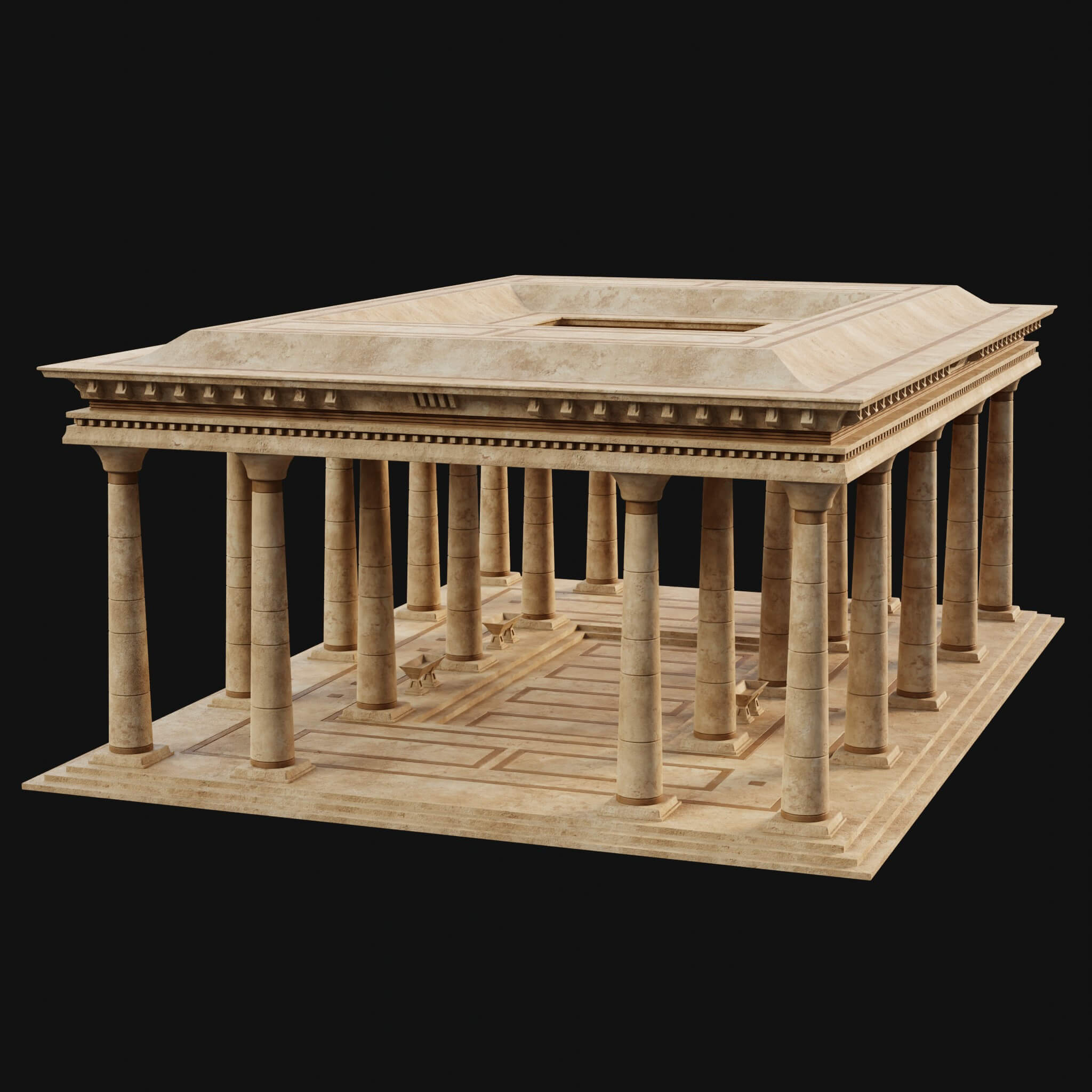 Egyptian Arab Desert Atrium Bathhouse Ancient Collection - 3D Model by ...