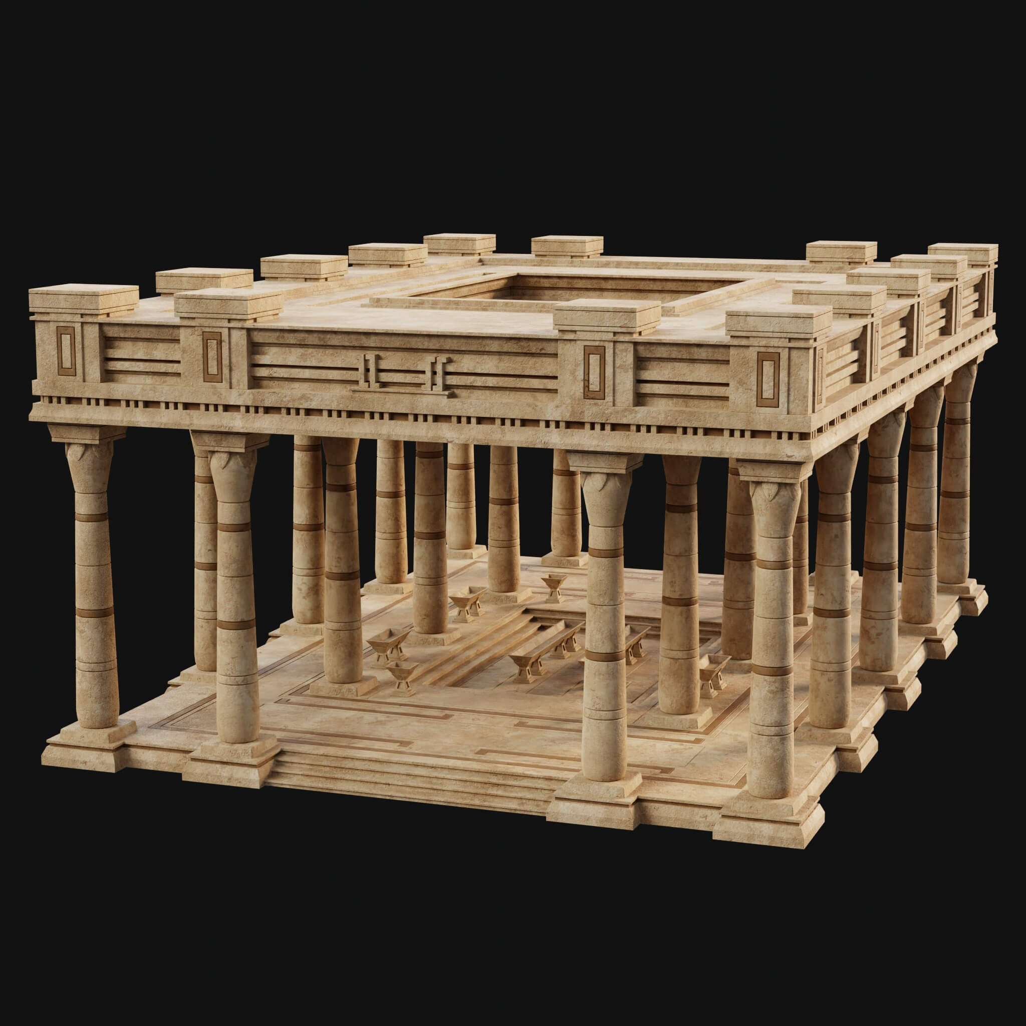 Egyptian Arab Desert Atrium Bathhouse Ancient Collection - 3D Model by ...