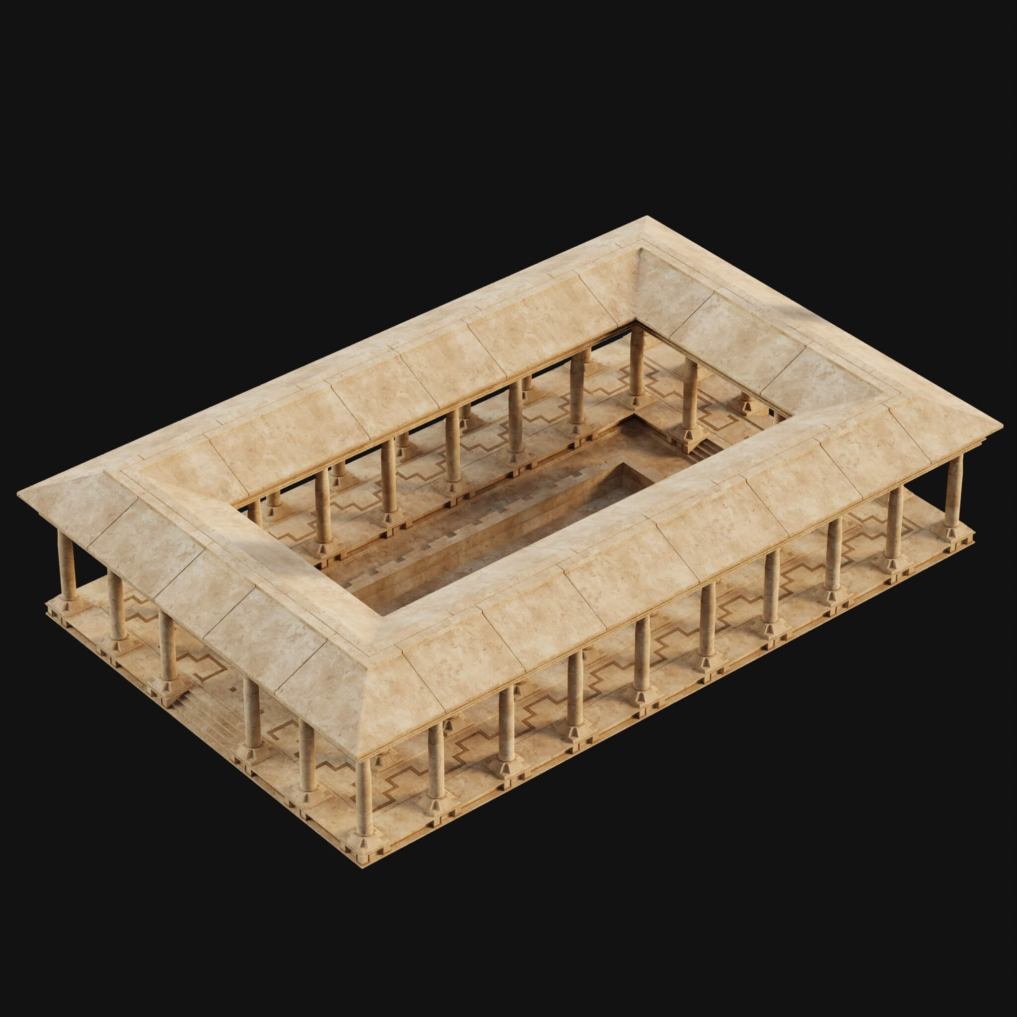 Egyptian Arab Desert Atrium Bathhouse Ancient Collection - 3D Model by ...