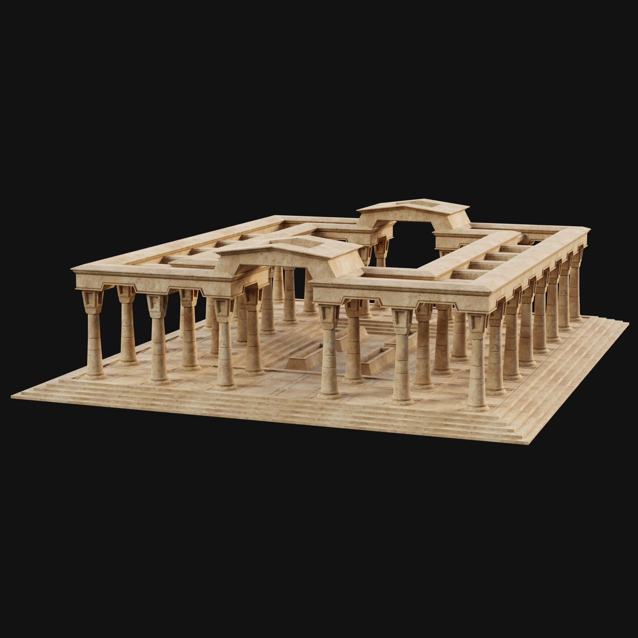 Egyptian Arab Desert Atrium Bathhouse Ancient Collection - 3D Model by ...