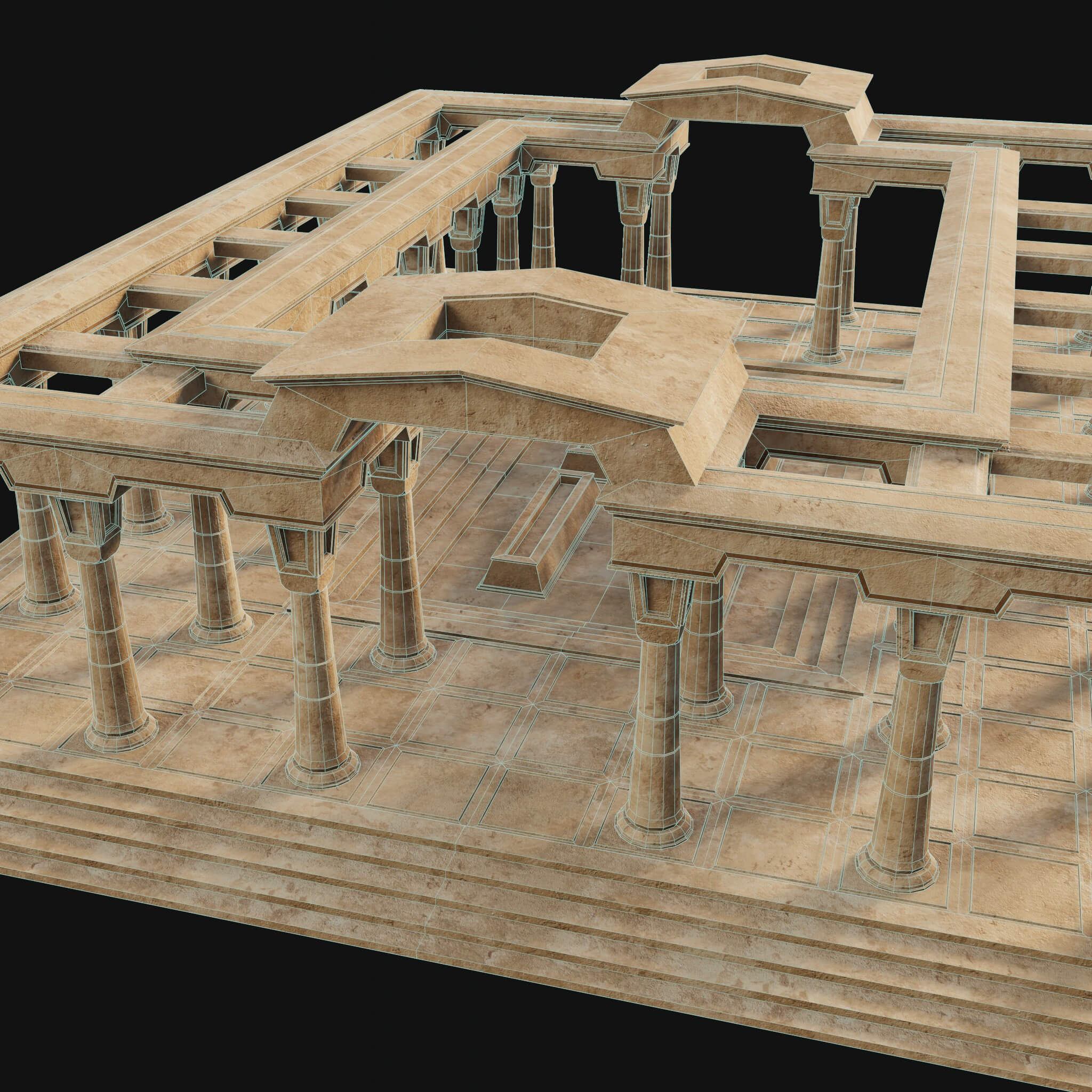 Egyptian Arab Desert Atrium Bathhouse Ancient Collection - 3D Model by ...