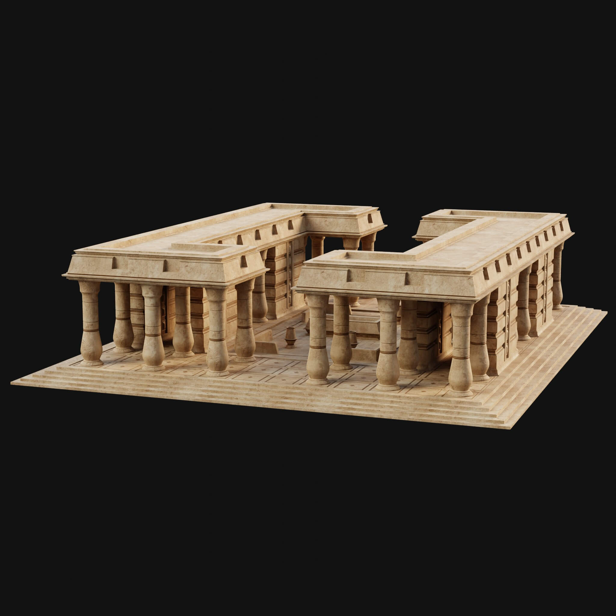 Egyptian Arab Desert Atrium Bathhouse Ancient Collection - 3D Model by ...