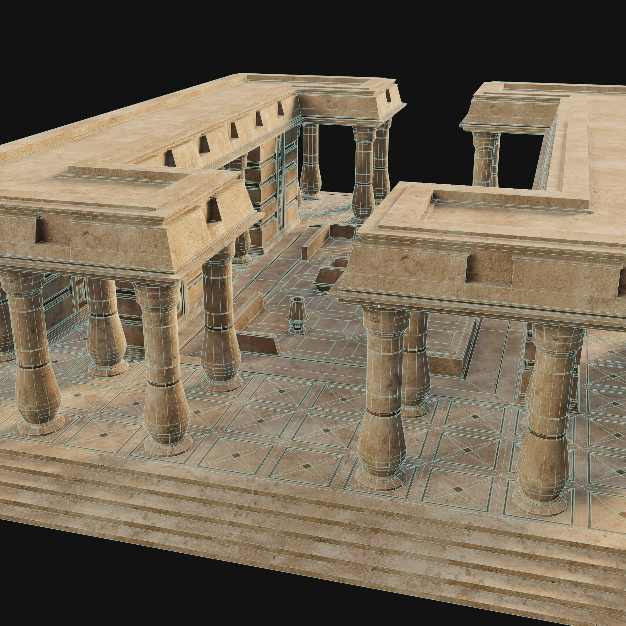 Egyptian Arab Desert Atrium Bathhouse Ancient Collection - 3D Model by ...