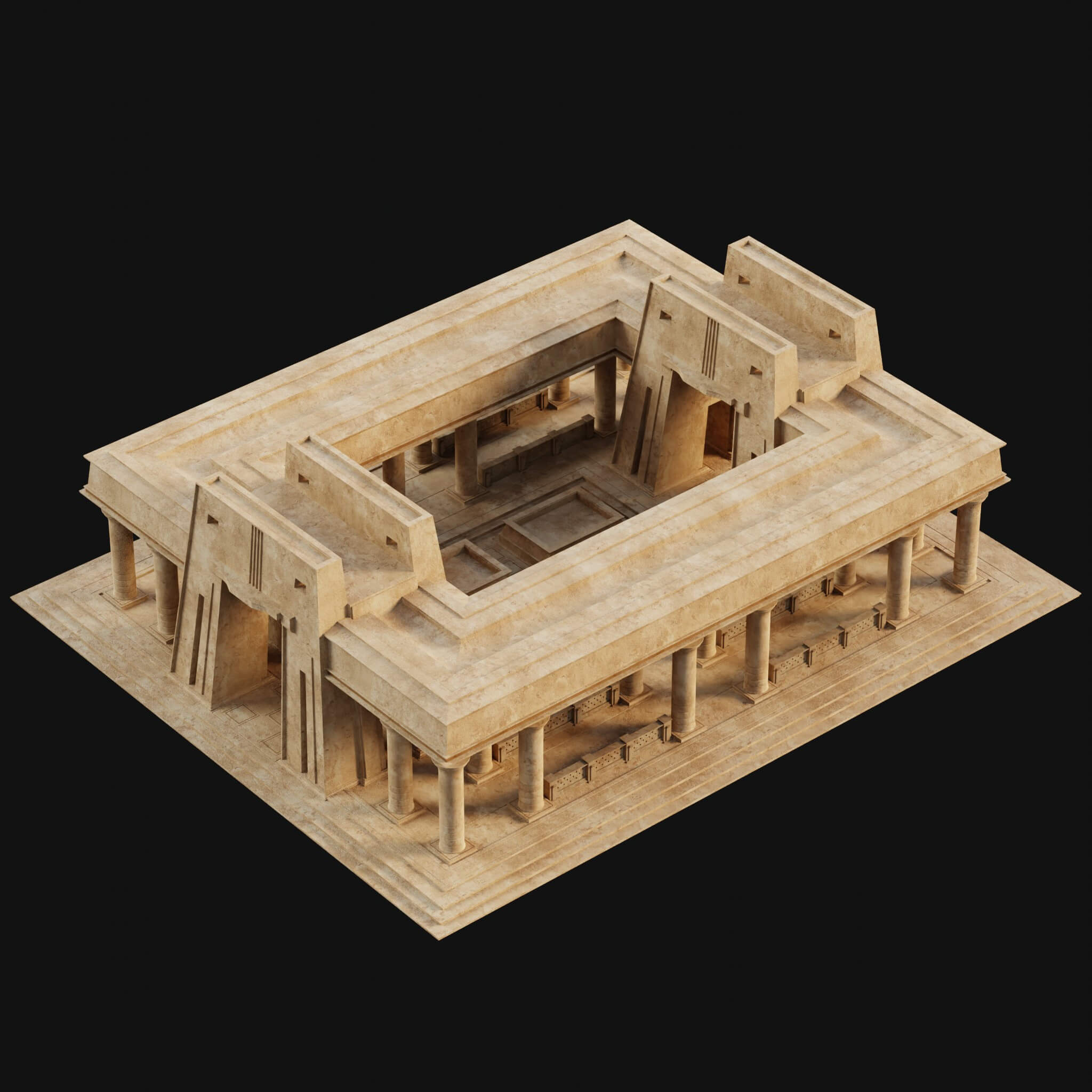 Egyptian Arab Desert Atrium Bathhouse Ancient Collection - 3D Model by ...