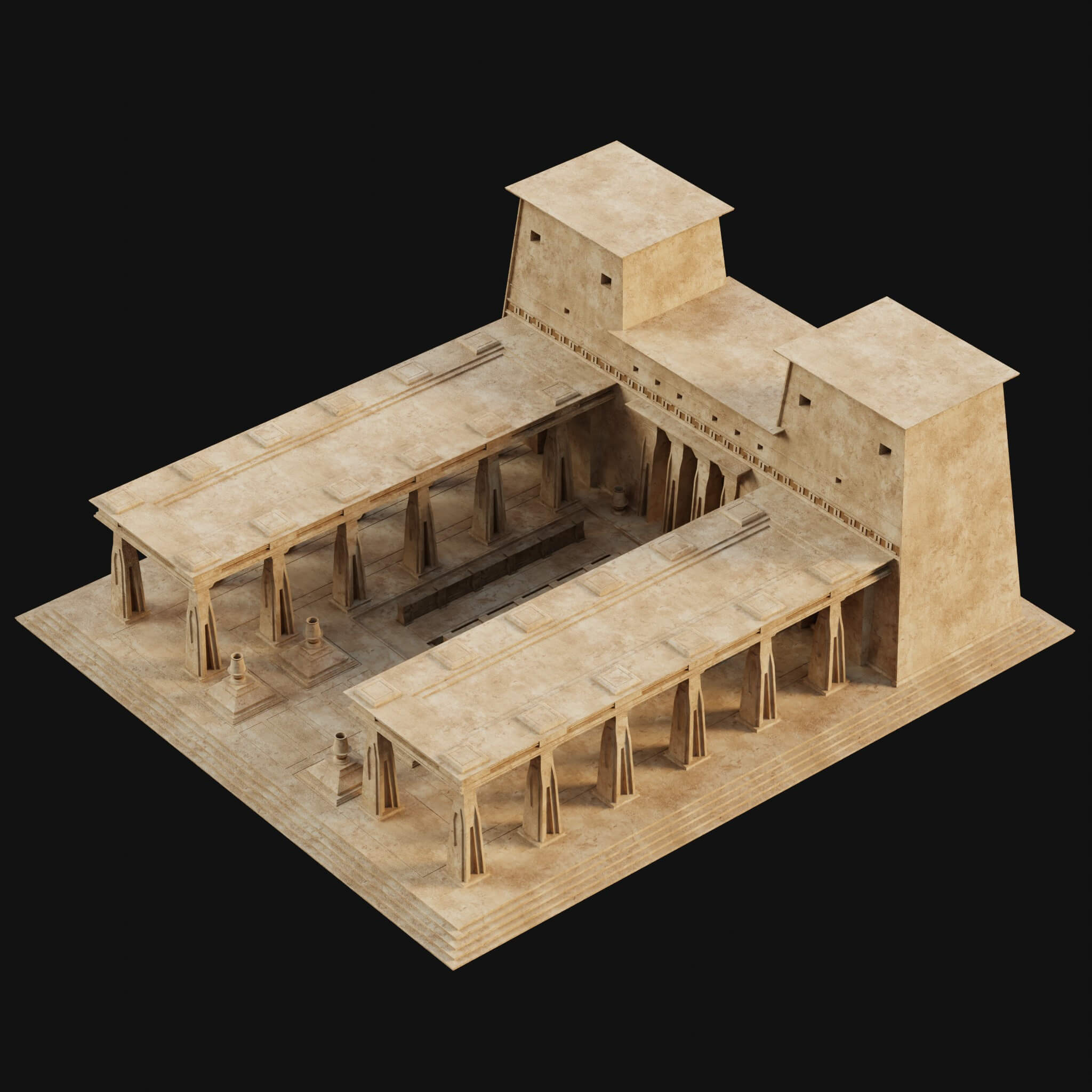 Egyptian Arab Desert Atrium Bathhouse Ancient Collection - 3D Model by ...