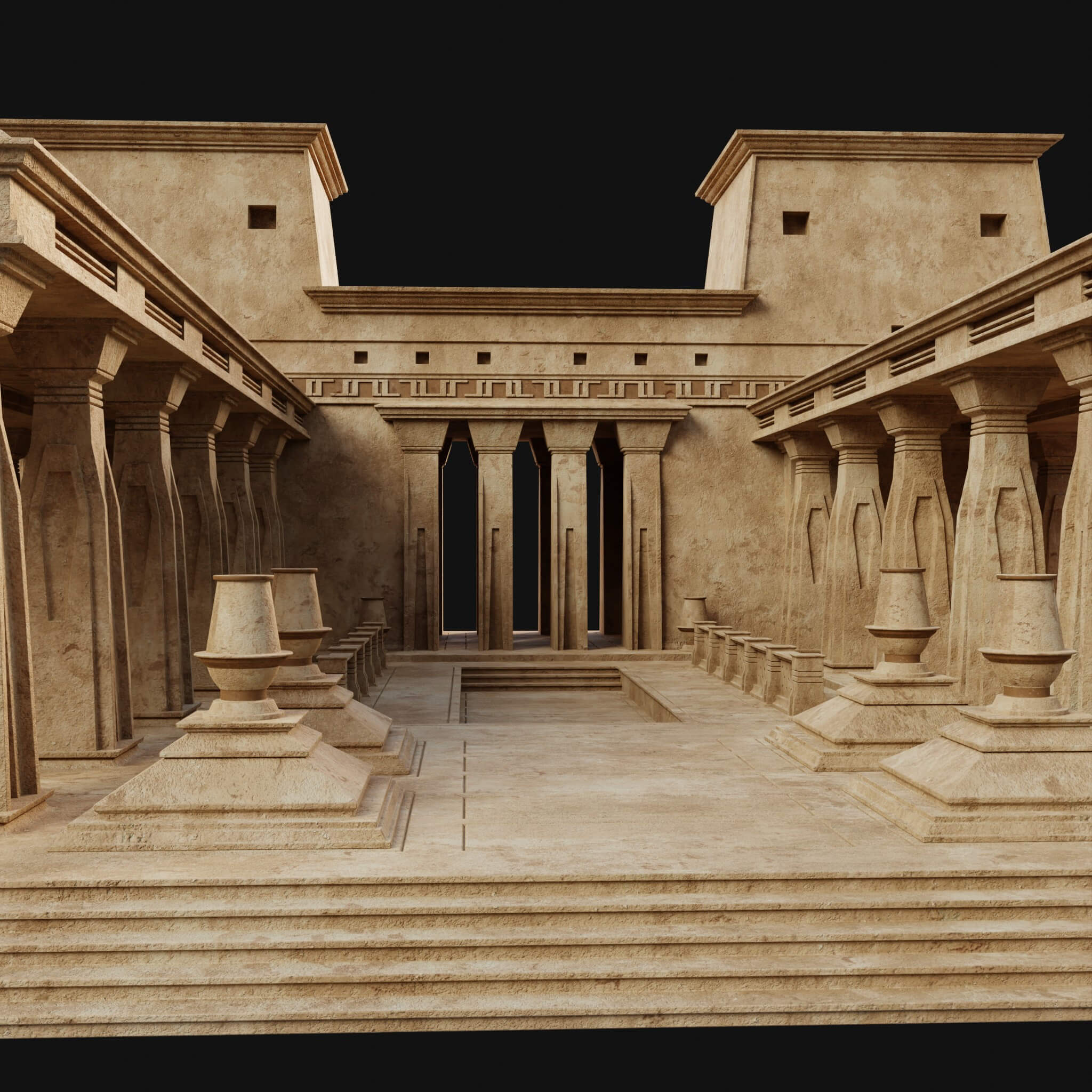 Egyptian Arab Desert Atrium Bathhouse Ancient Collection - 3D Model by ...