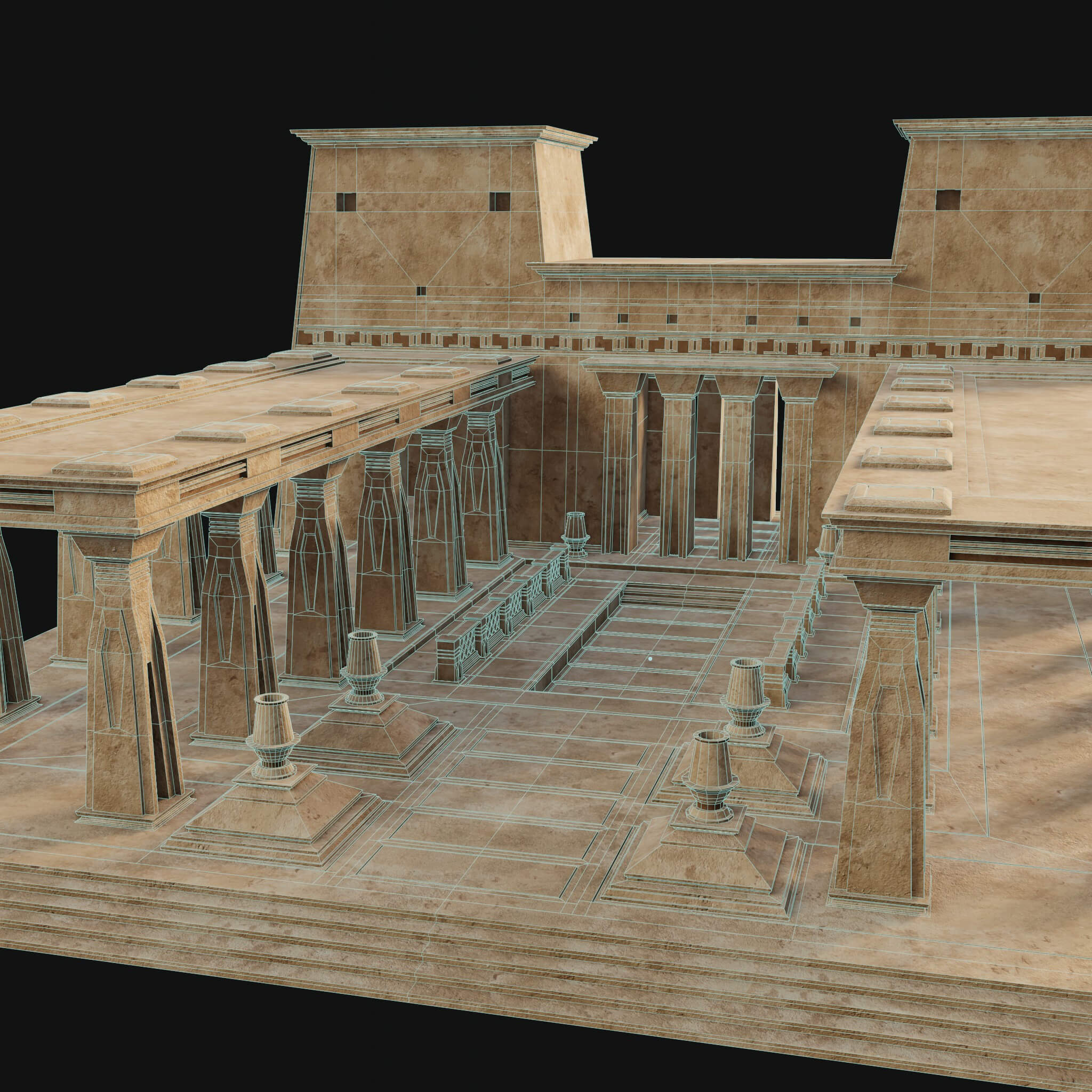 Egyptian Arab Desert Atrium Bathhouse Ancient Collection - 3D Model by ...