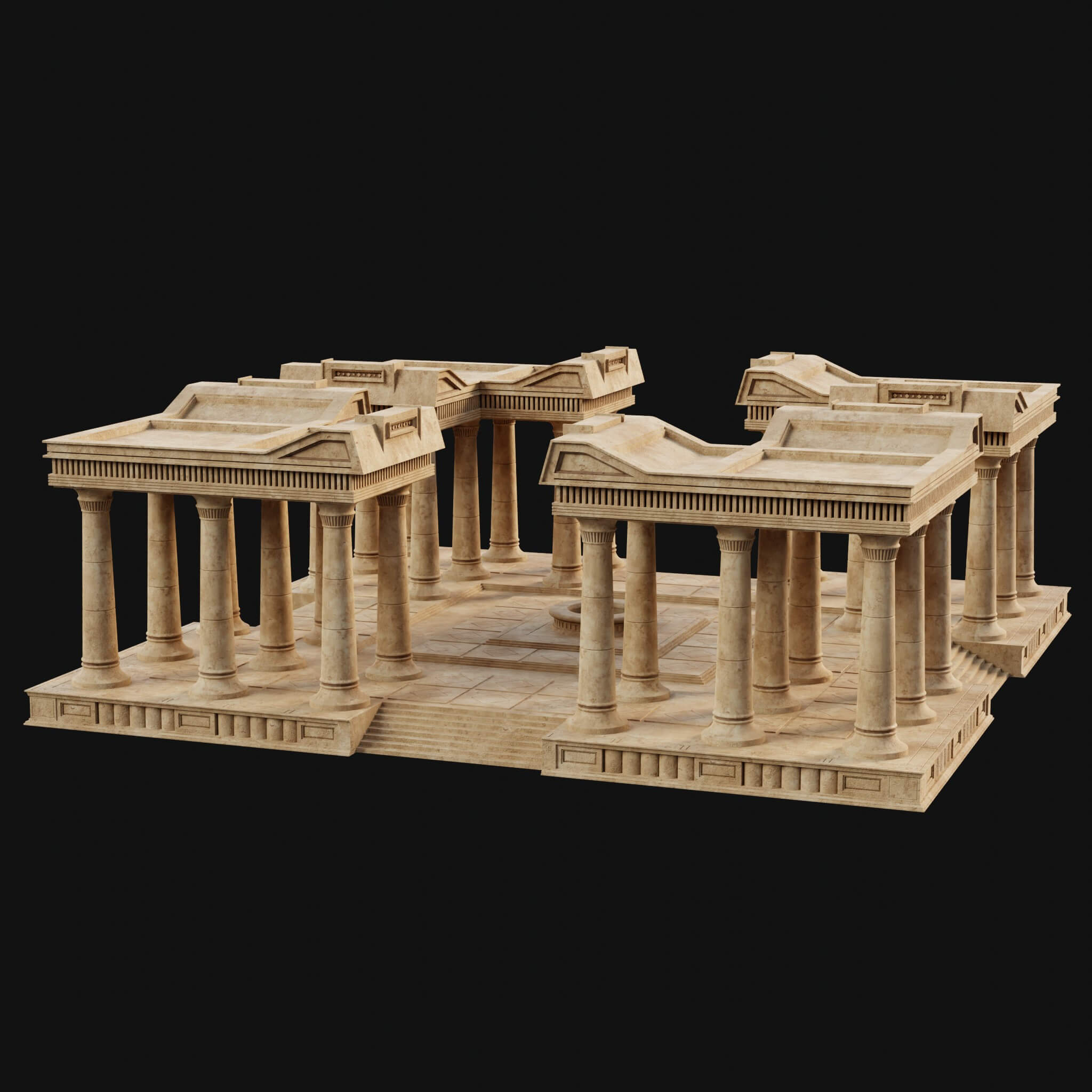Egyptian Arab Desert Atrium Bathhouse Ancient Collection - 3D Model by ...