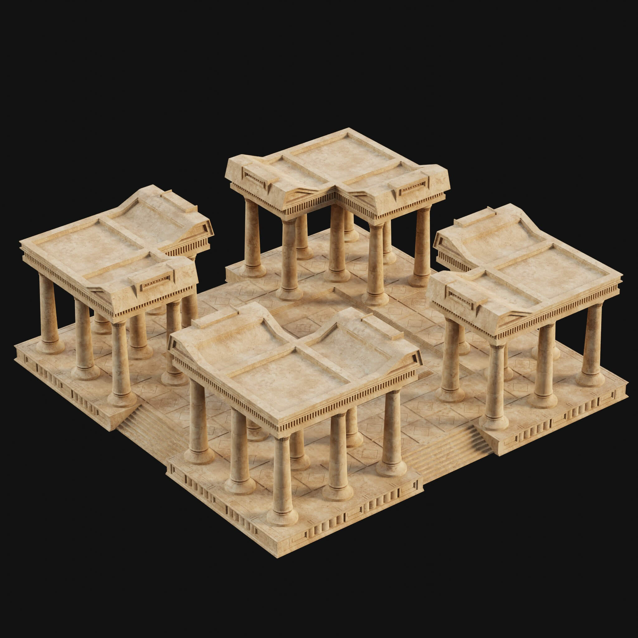 Egyptian Arab Desert Atrium Bathhouse Ancient Collection - 3D Model by ...