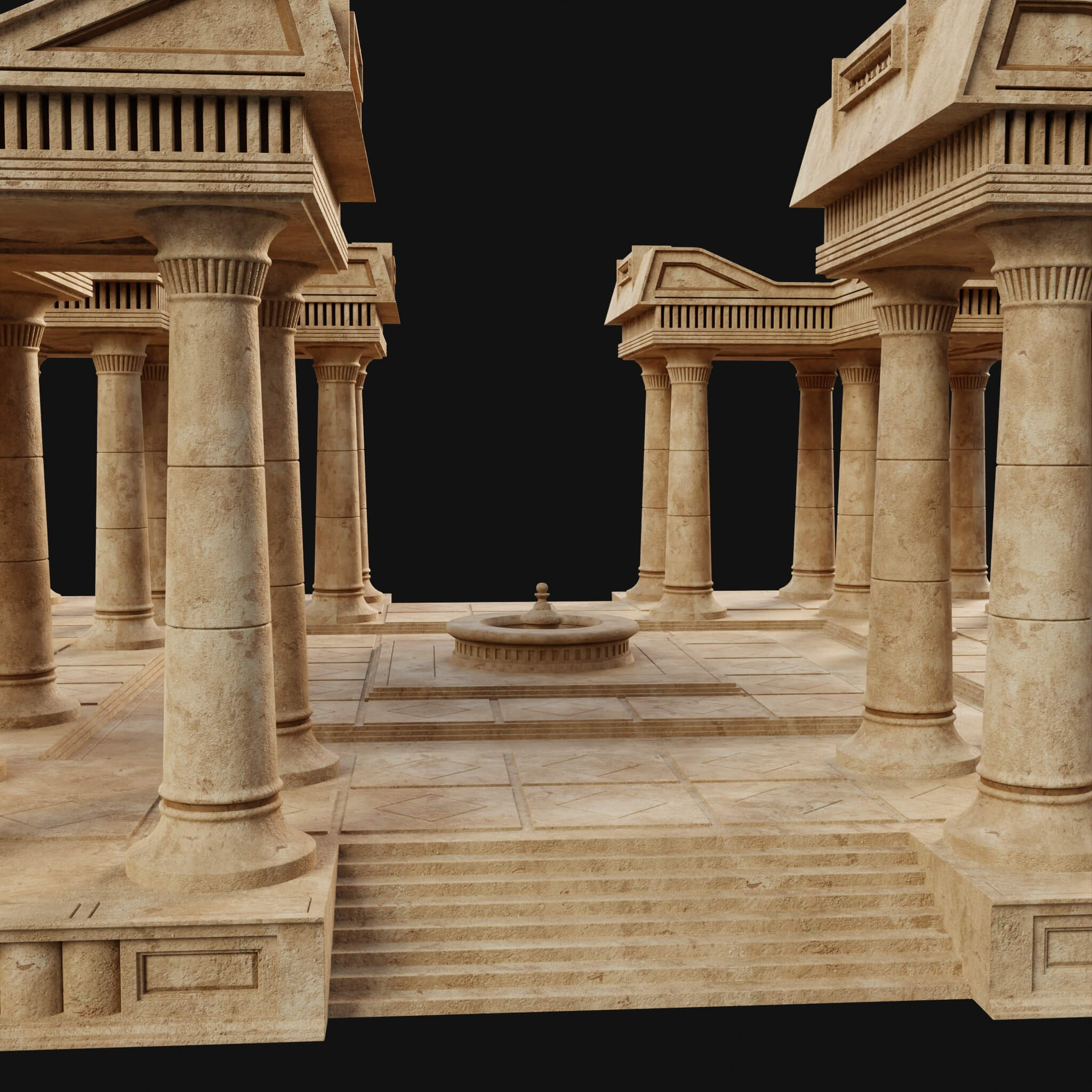 Egyptian Arab Desert Atrium Bathhouse Ancient Collection - 3D Model by ...