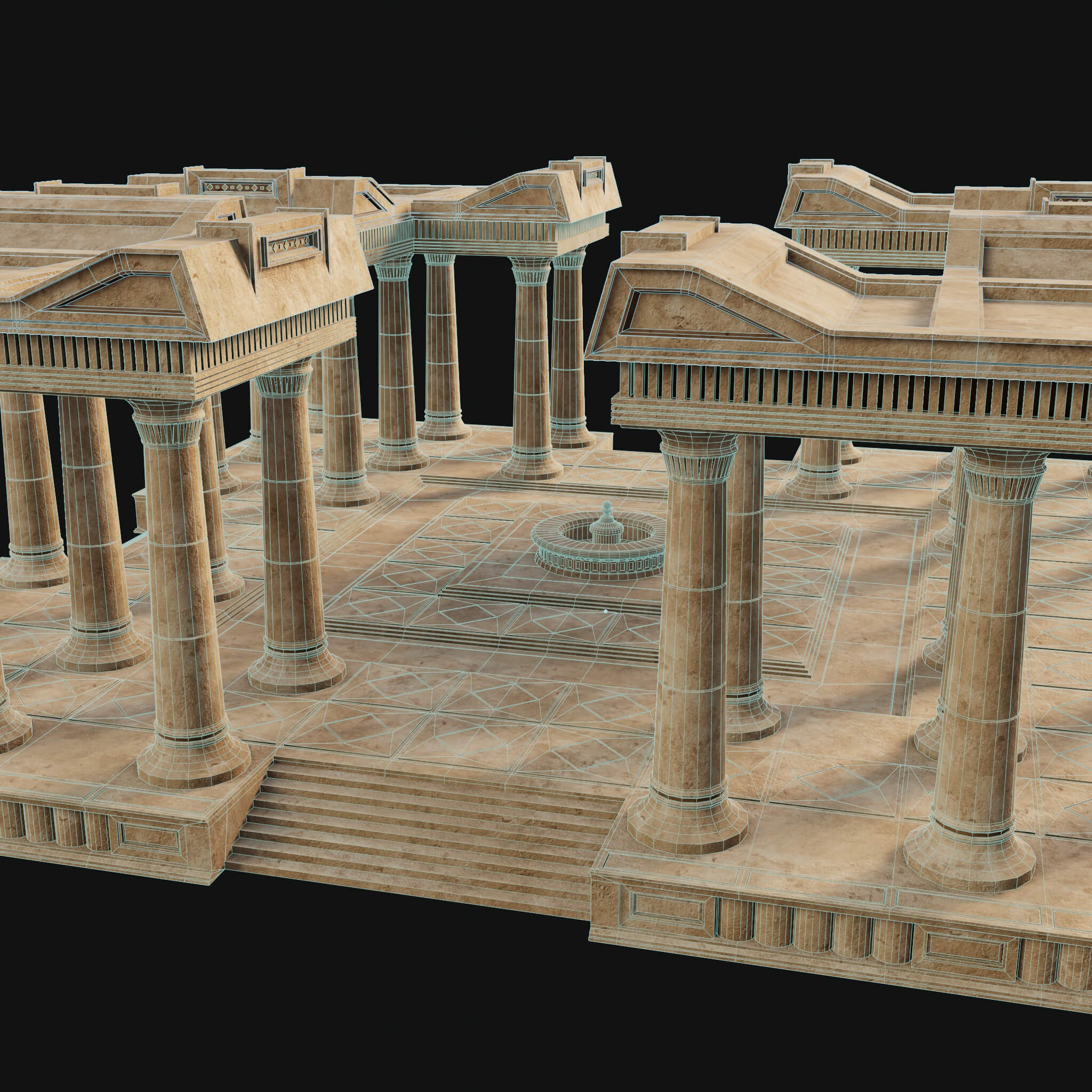 Egyptian Arab Desert Atrium Bathhouse Ancient Collection - 3D Model by ...