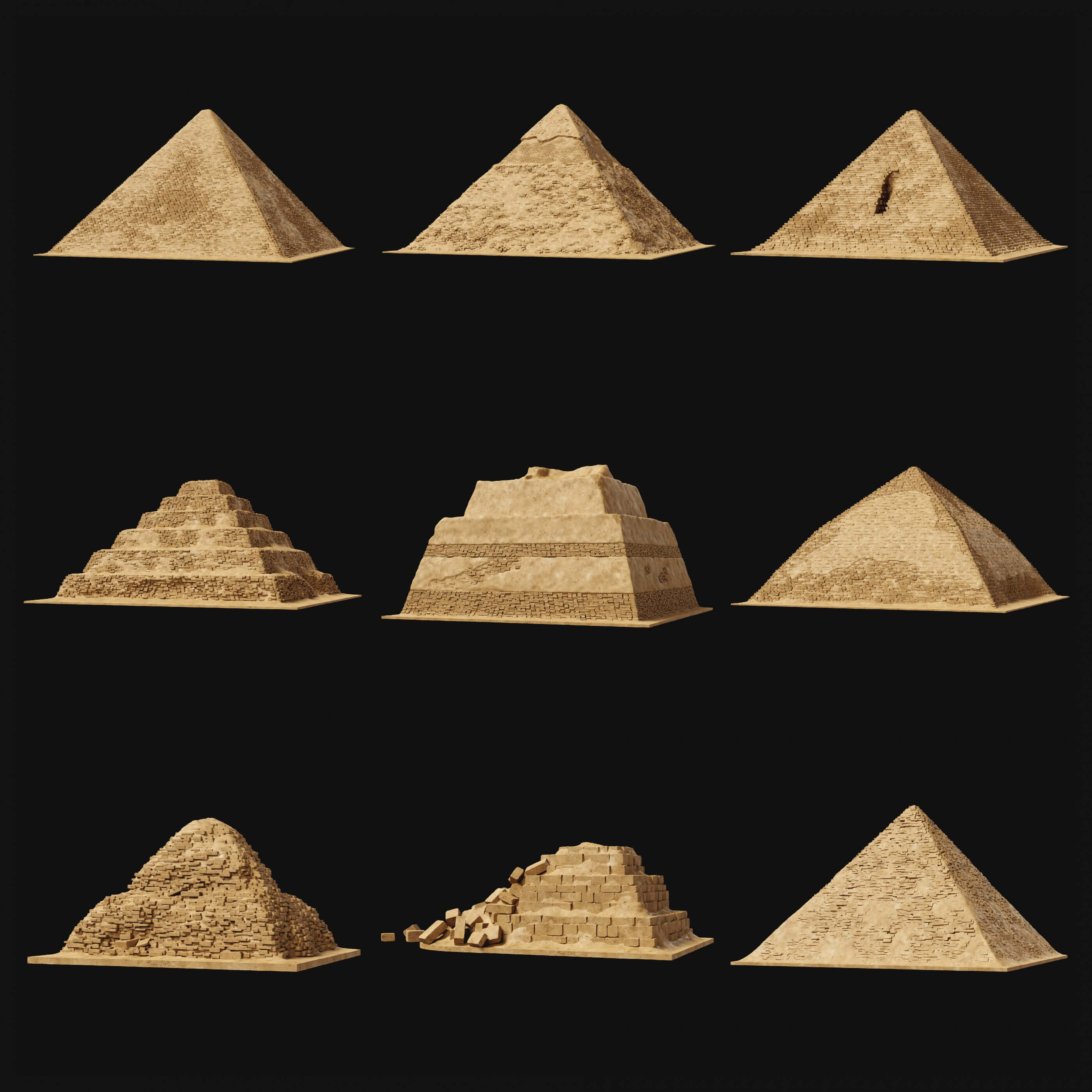 Egyptian Pyramid Ancient Egypt Tomb Collection - 3D Model by Enterables