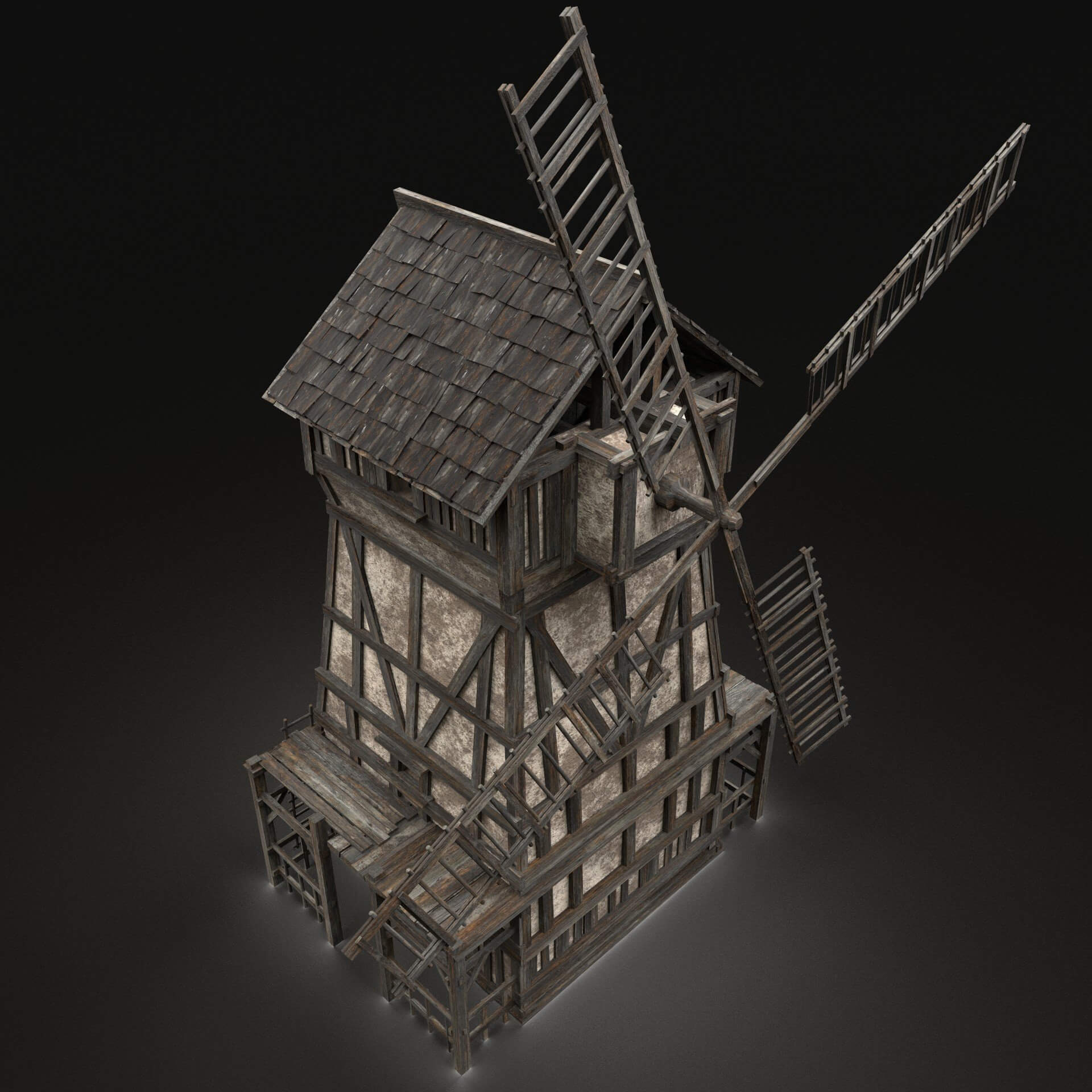 Medieval Windmill - 3D Model by Enterables