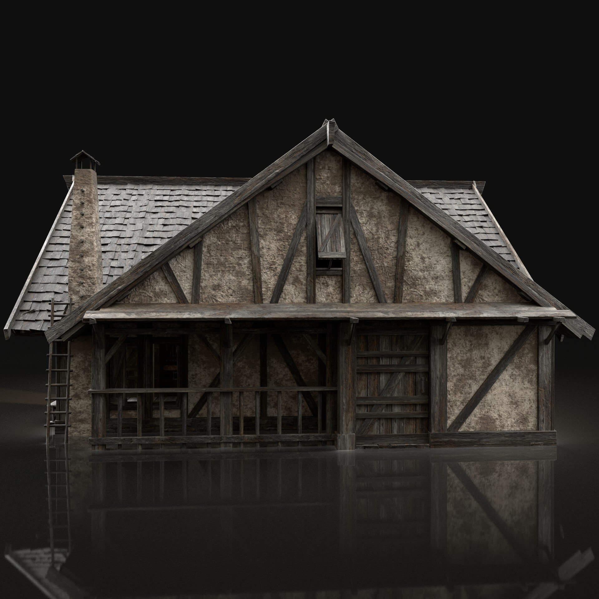 Medieval City Town House - 3D Model by Enterables