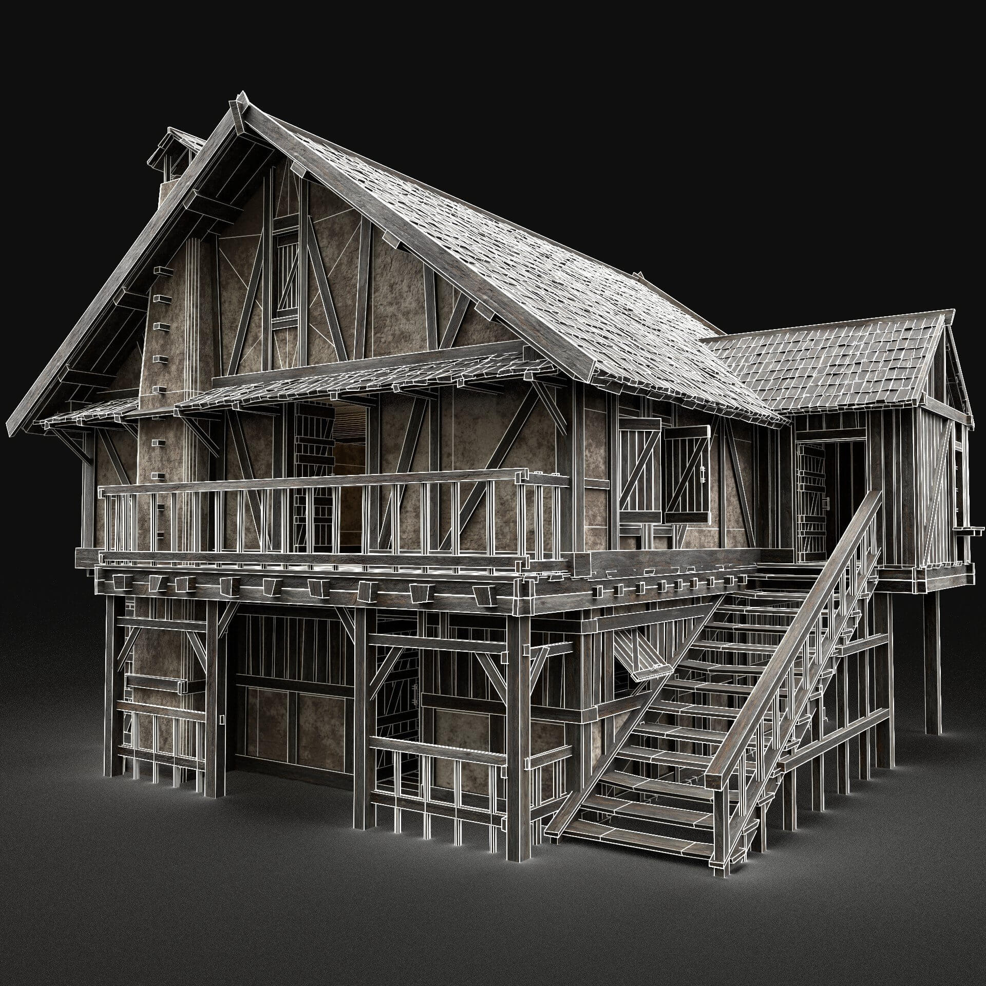 Medieval City Town House - 3D Model by Enterables