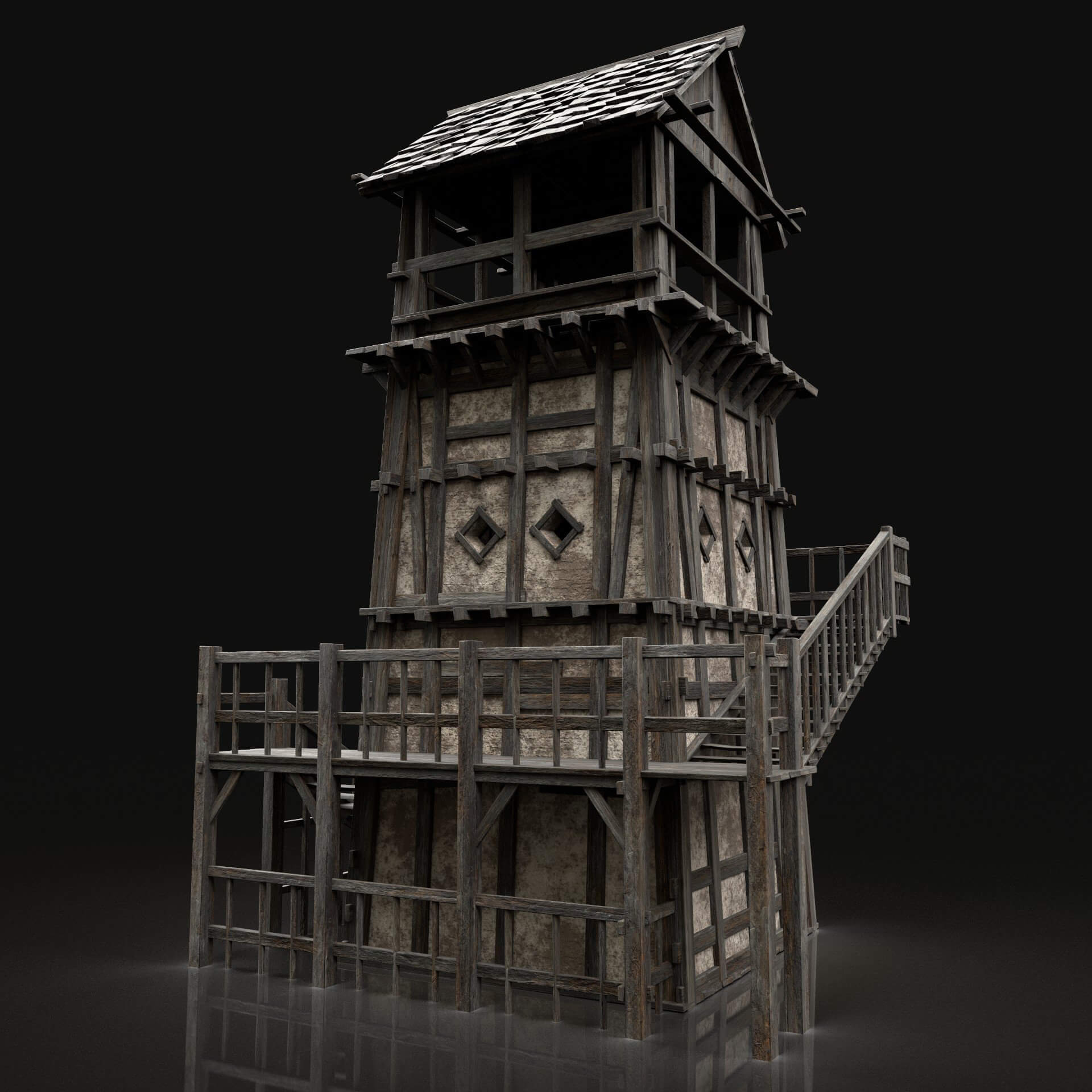 Medieval Watchtower - 3D Model by Enterables