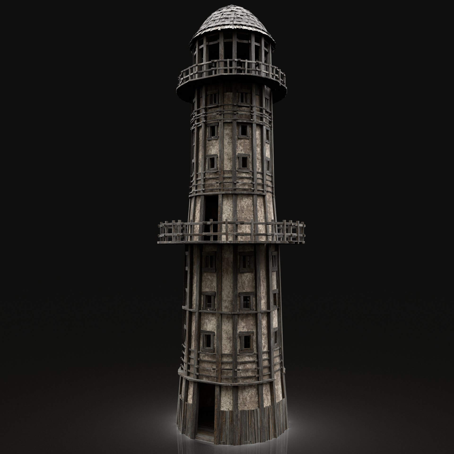 Medieval Lighthouse Tower - 3D Model by Enterables