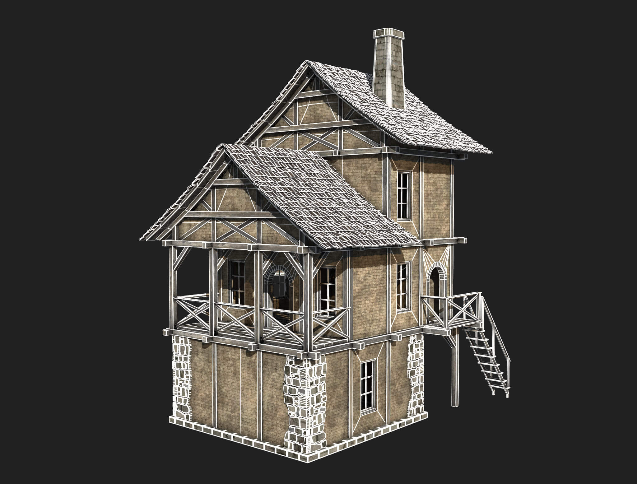 Fantasy Medieval Town Building Collection - 3D Model by Enterables