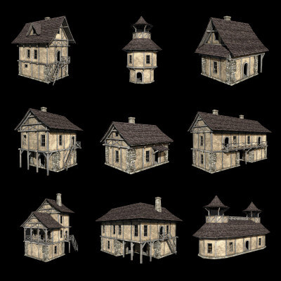 Fantasy Medieval Town Building Collection - 3D Model by Enterables