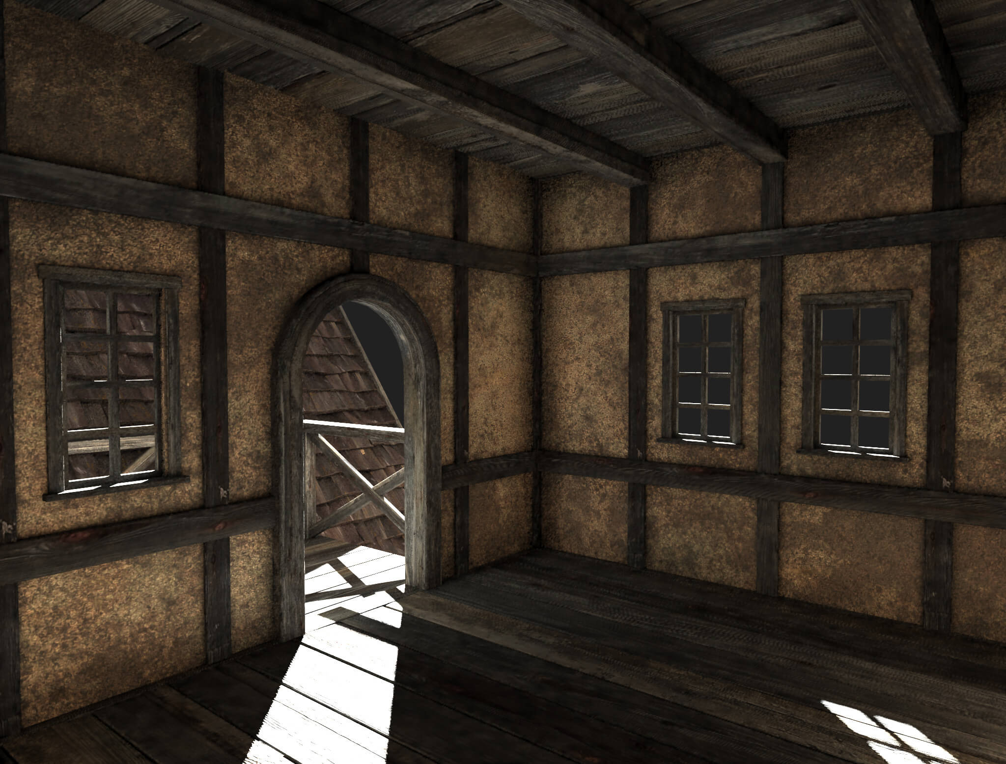 Fantasy Watermill Medieval Town Building Collection - 3D Model by ...