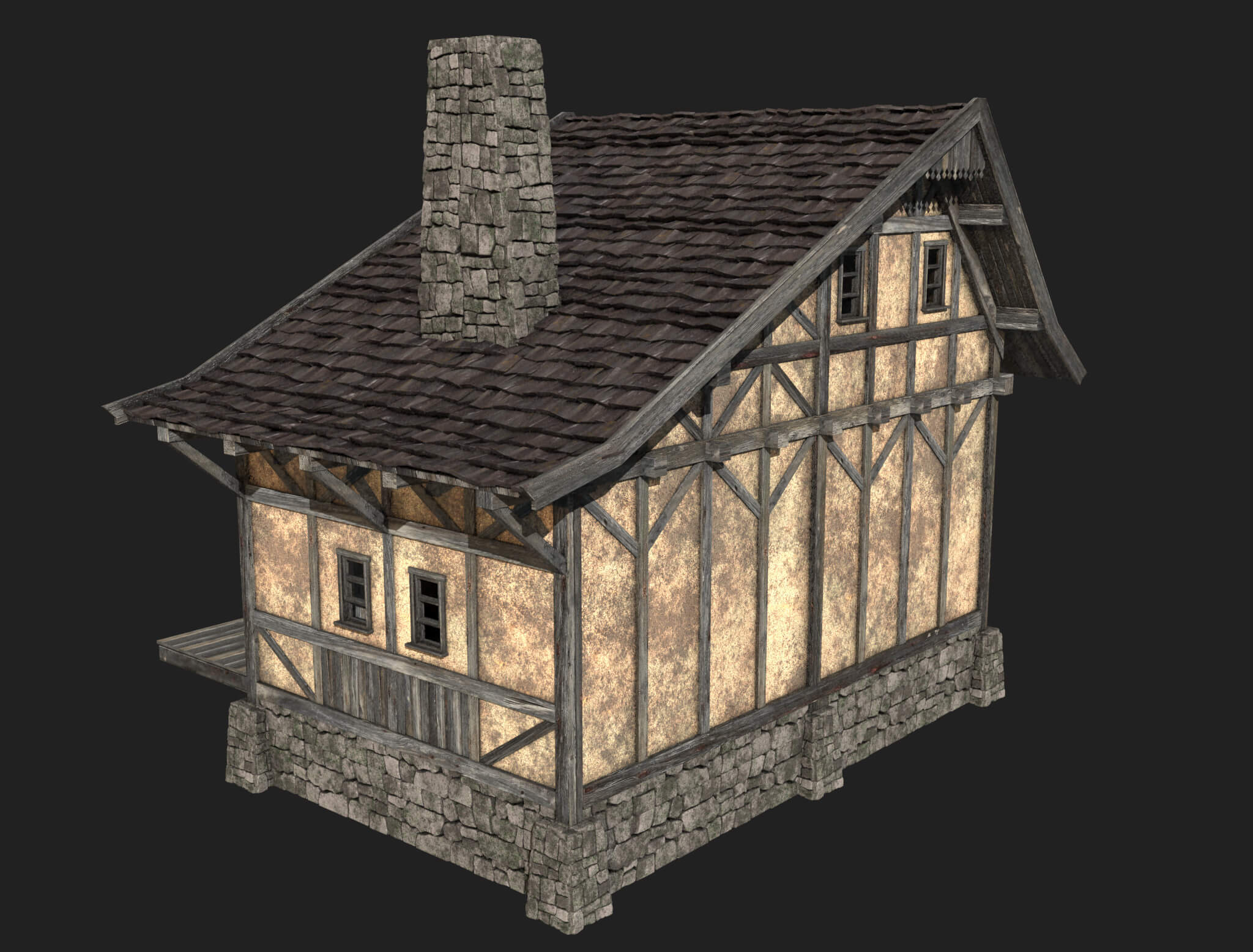 Fantasy Watermill Medieval Town Building Collection - 3D Model by ...