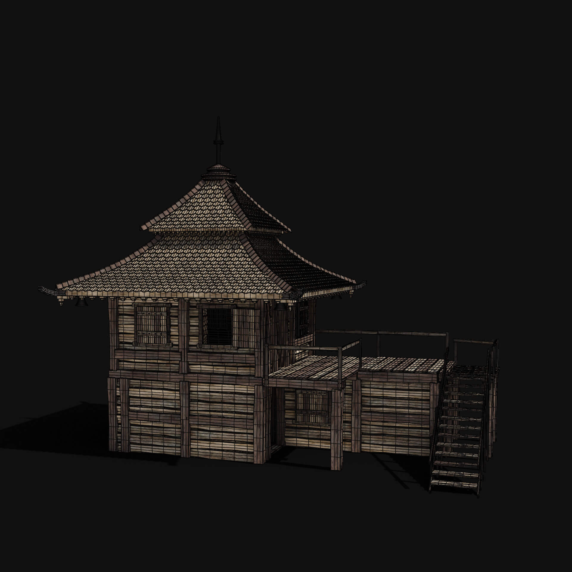 Feudal Japanese House Temple Collection - 3D Model by Enterables