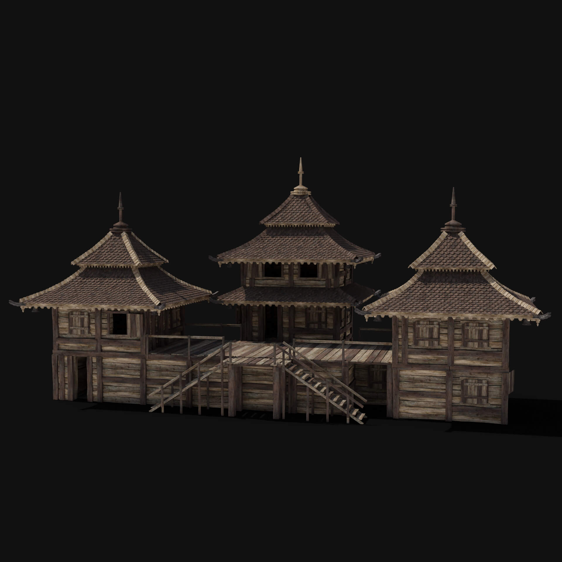 Feudal Japanese House Temple Collection - 3D Model by Enterables