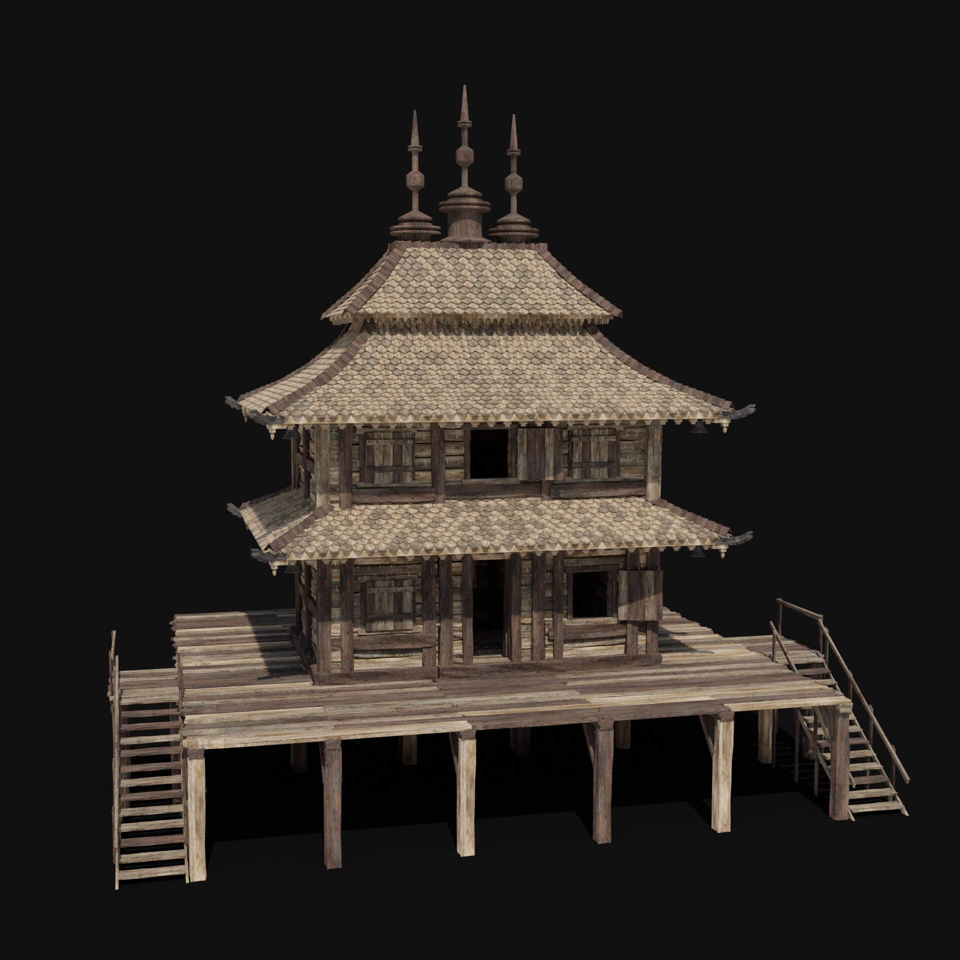 Feudal Japanese House Temple Collection - 3D Model by Enterables
