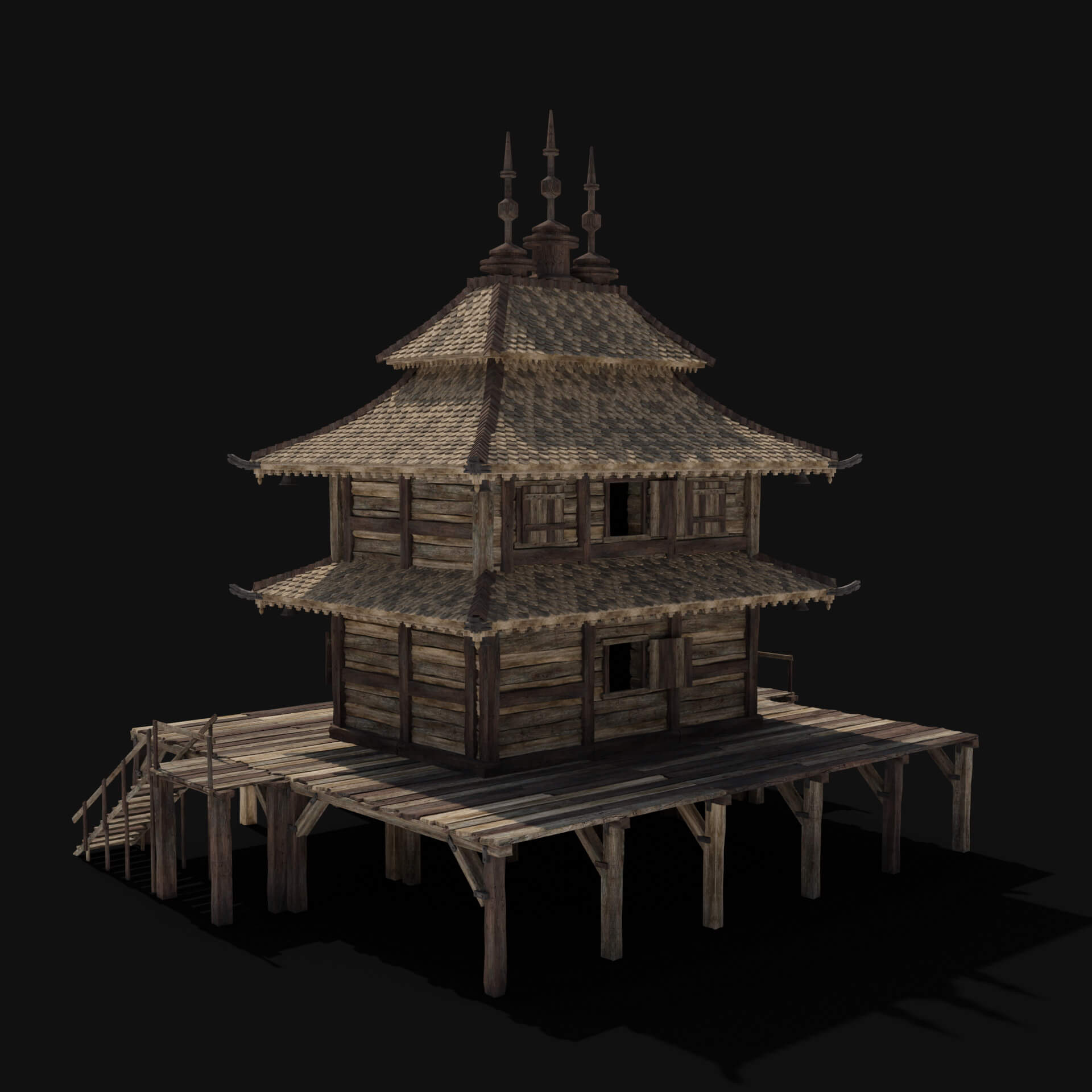 Feudal Japanese House Temple Collection - 3D Model by Enterables